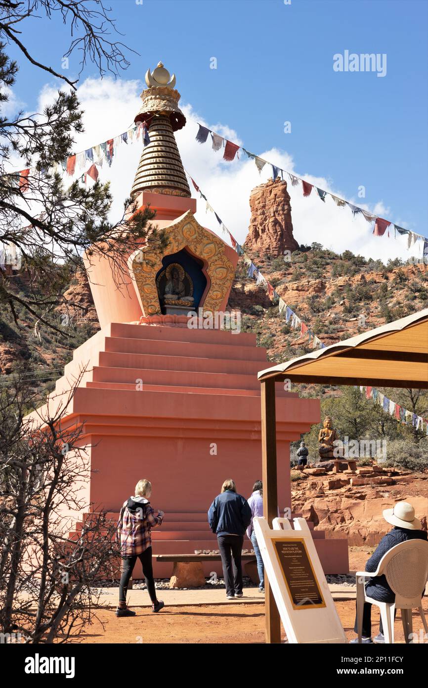 The stupa at The Amitabha Stupa and Peace Park in Sedona, Arizona Stock ...