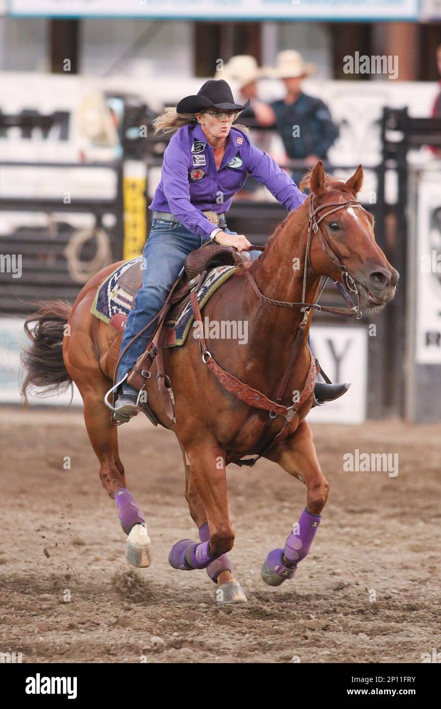 26 Aug 2016: Jana Bean scored a 23.23 during the Barrel Racing ...