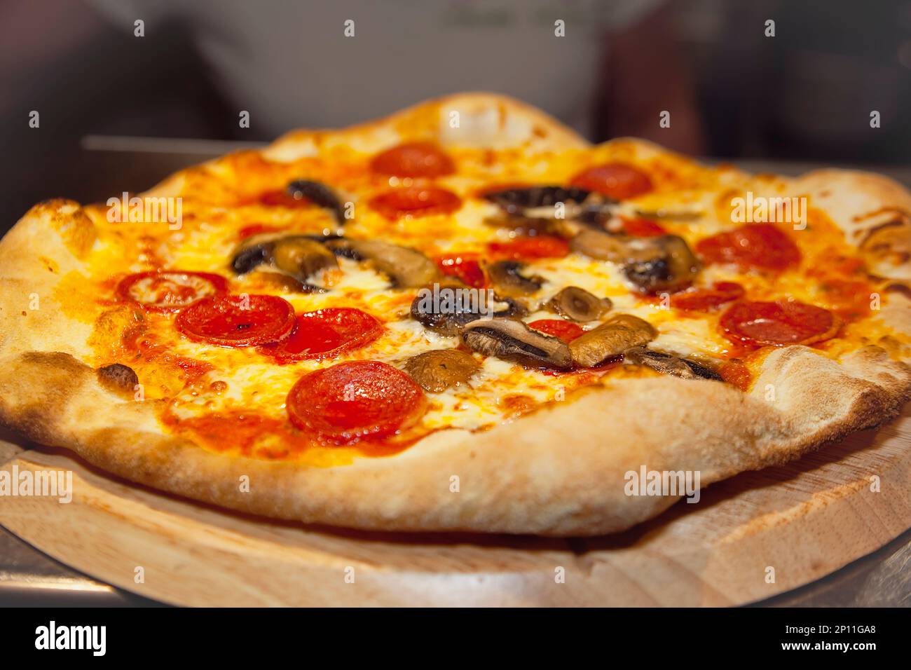 Food, Cooked, Pizza, Mushroom and Pepperoni Pizza in La Tavola Italian ...