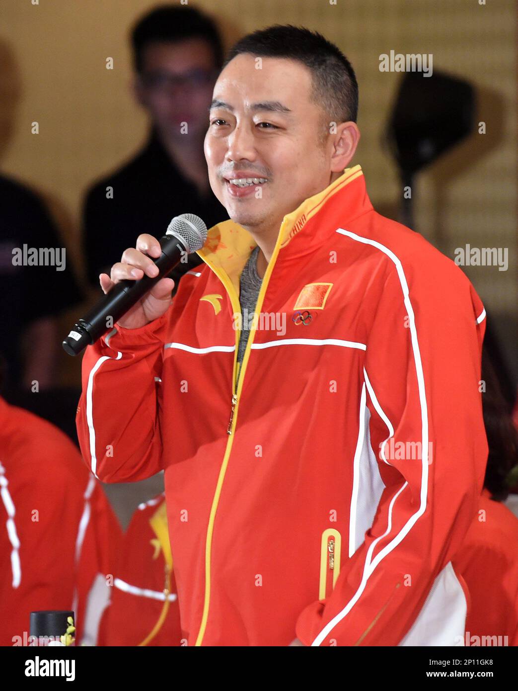 Liu Guoliang, coach of China's national table tennis team, attends a ...
