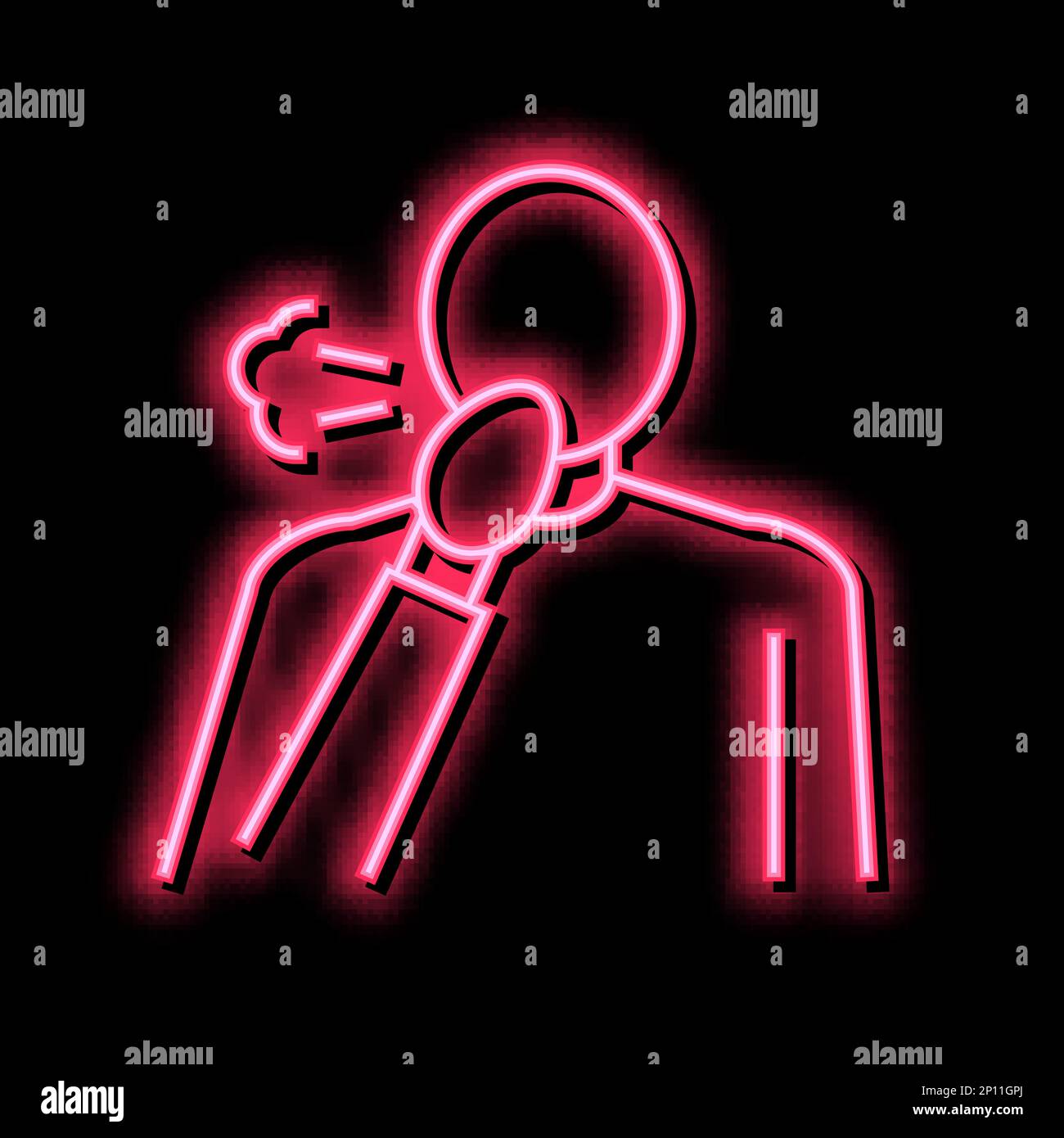 human cough neon glow icon illustration Stock Vector Image & Art - Alamy