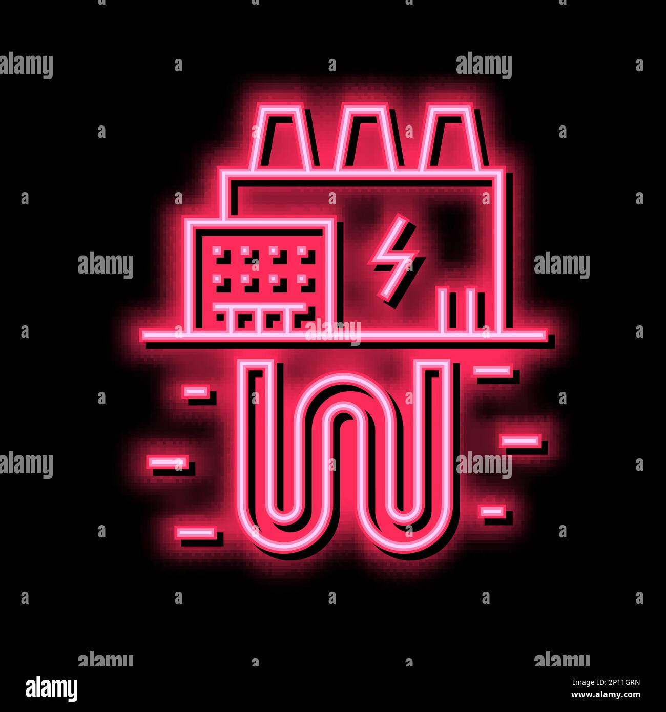 electic energy plant neon glow icon illustration Stock Vector Image ...