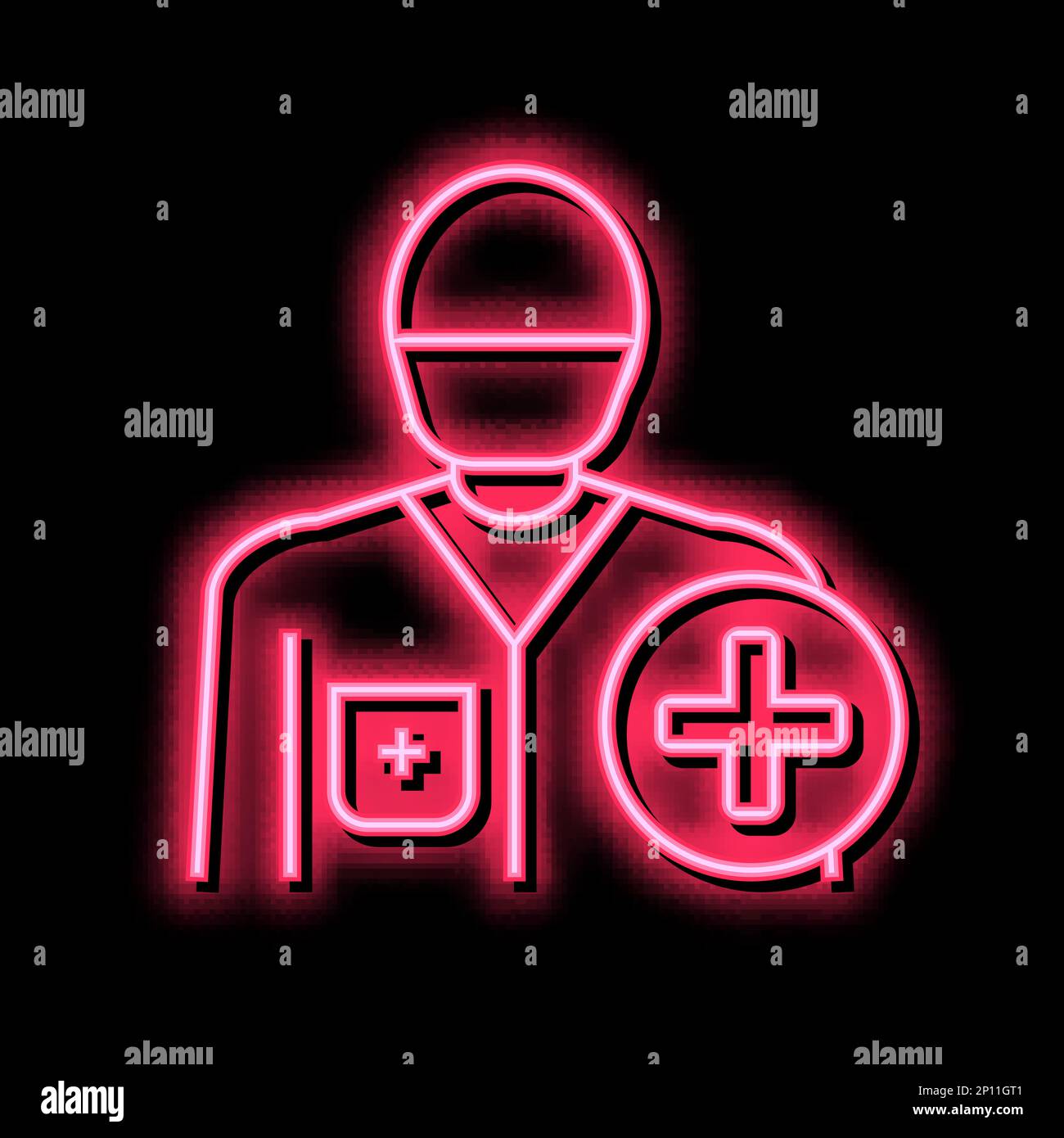 doctor medical worker neon glow icon illustration Stock Vector Image ...