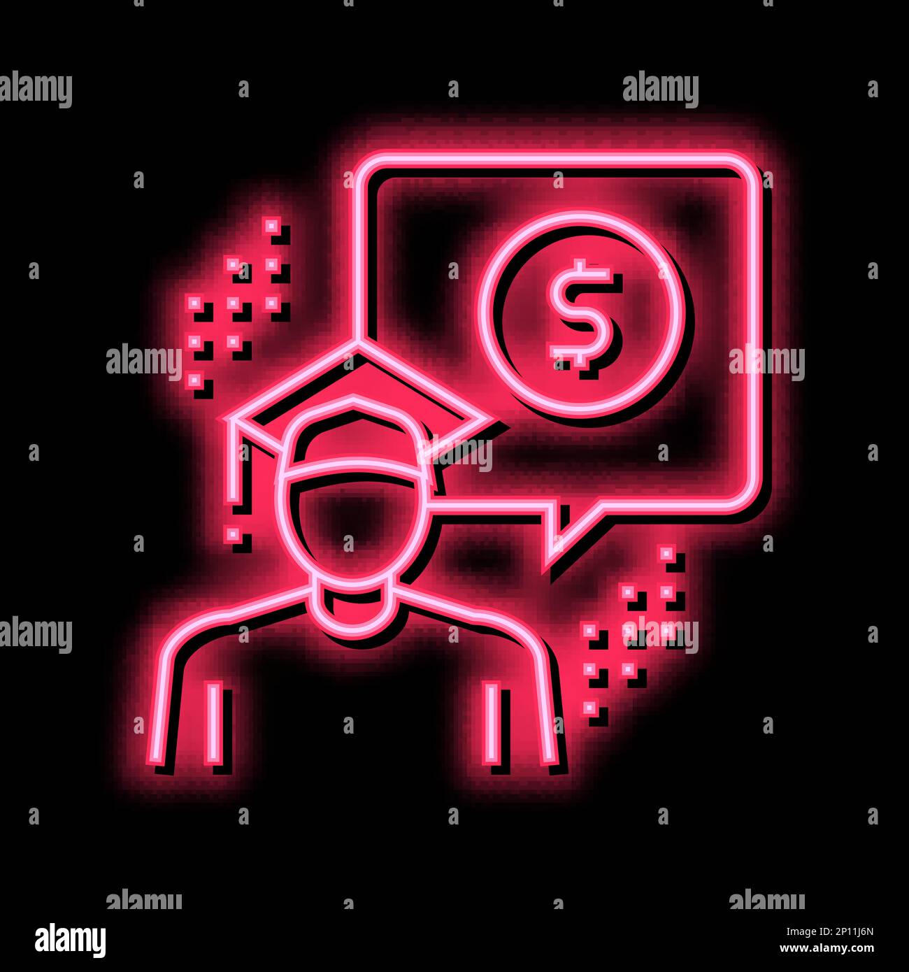business education student neon glow icon illustration Stock Vector ...