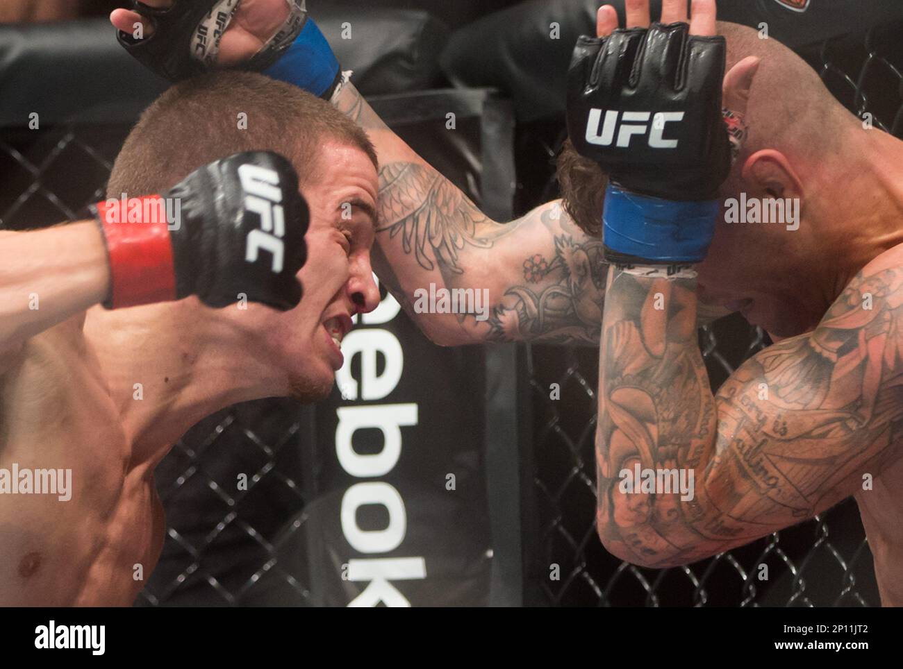 Jeremy Kennedy, left, of Canada, and Alessandro Ricci, of Canada, fight ...