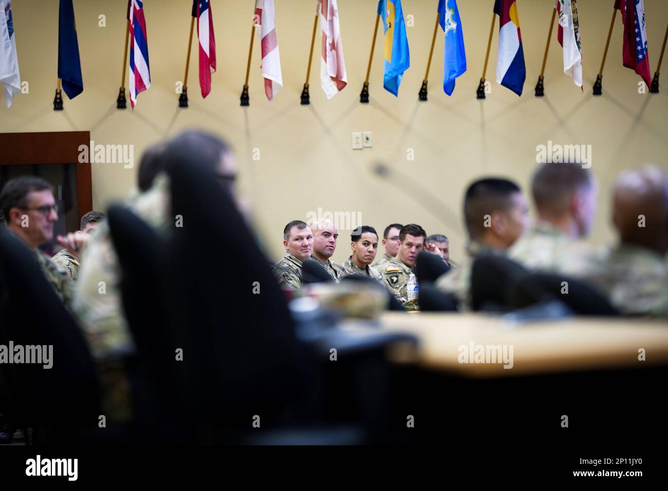 Army personnel listen on during the Reserve Recruiting Partnership ...