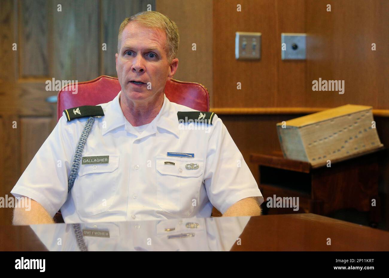 In this July 20, 2016 photo, Col. William Gallagher, president of ...