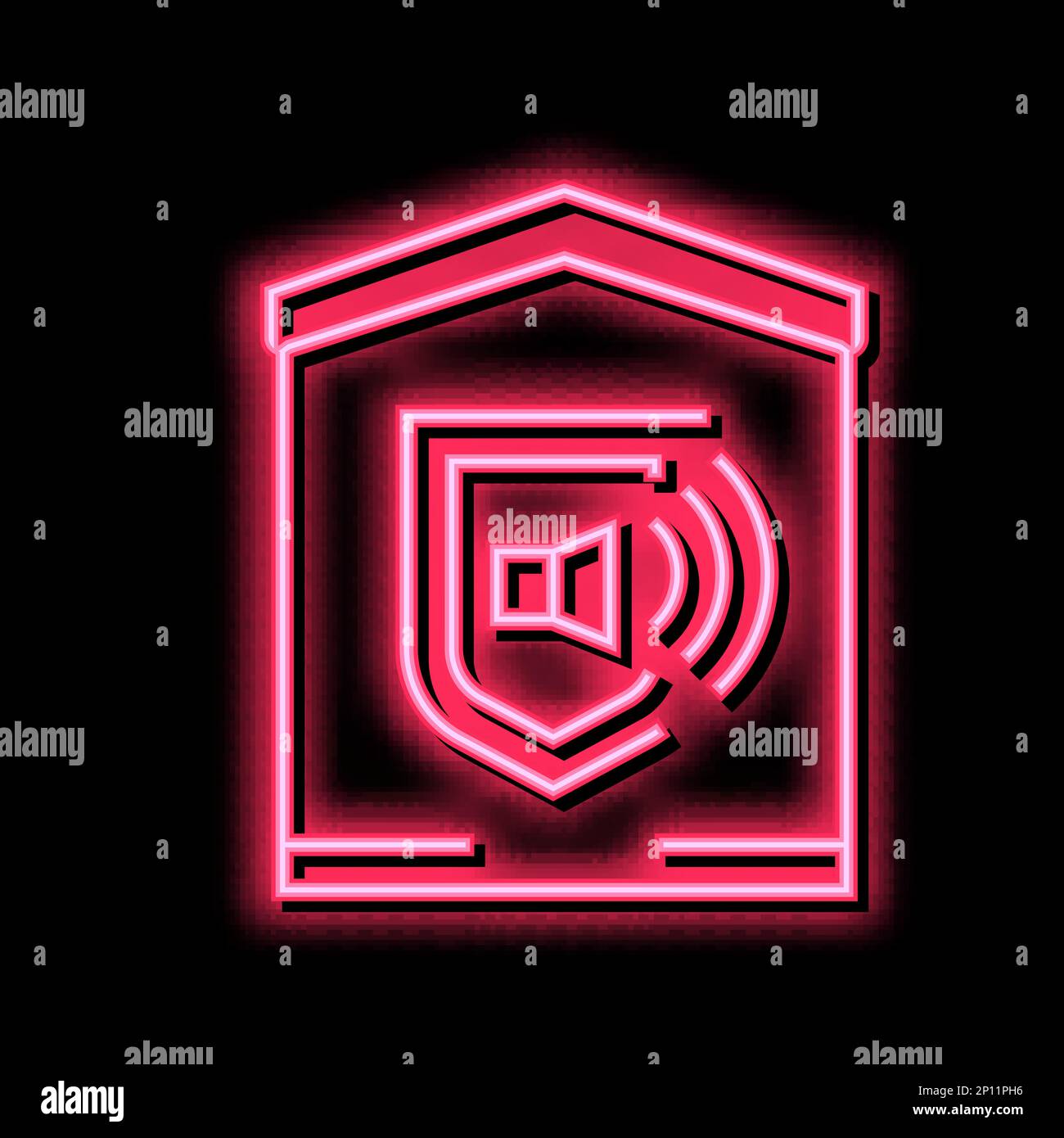 house sound signalization neon glow icon illustration Stock Vector ...