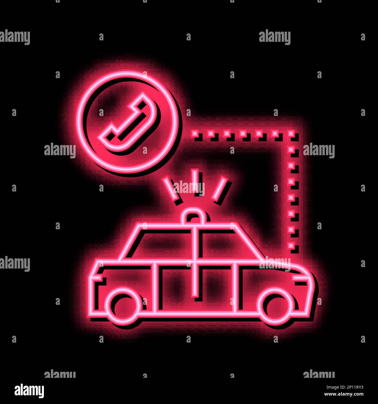 police car neon glow icon illustration Stock Vector Image & Art - Alamy