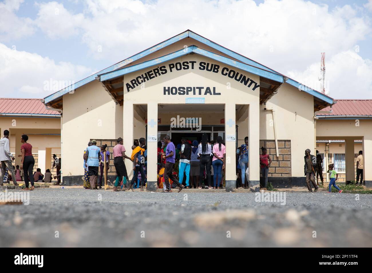 Kenyan nationals wait to be seen during the free clinic hosted at ...