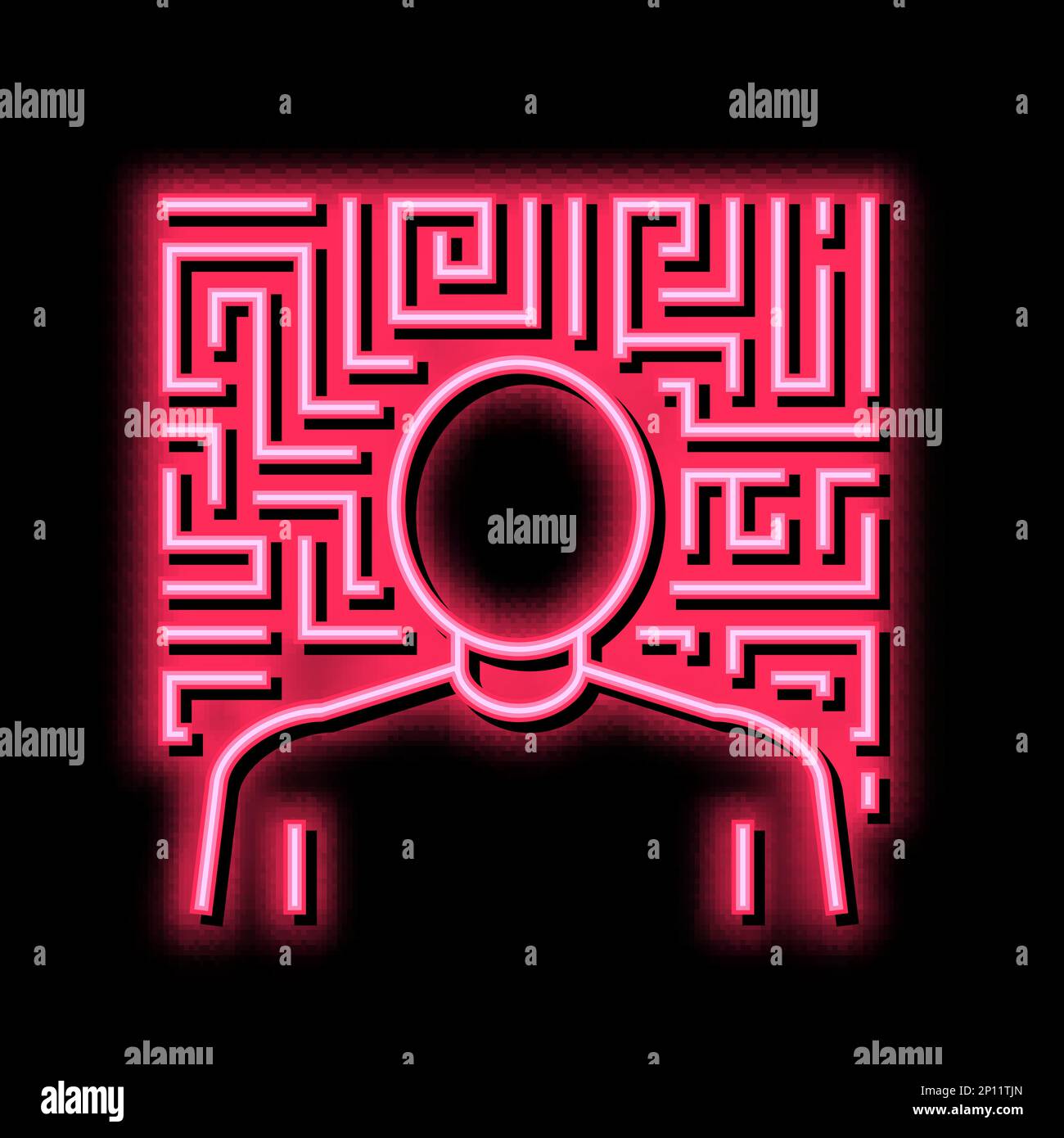 hallucinations psychological problems neon glow icon illustration Stock ...