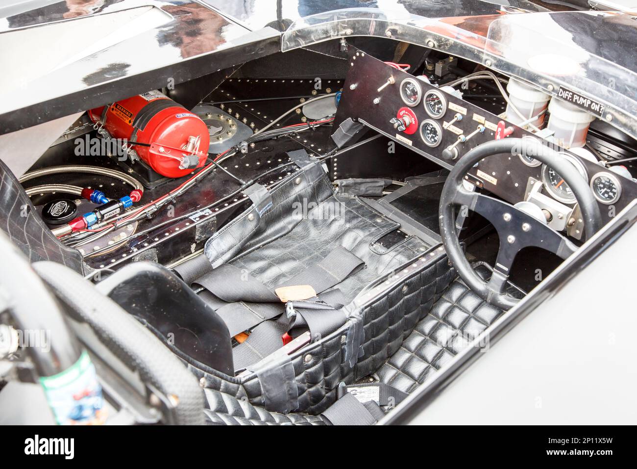 August 21, 2019: Cockpit detail of the 1971 Shadow Mk II driven by ...