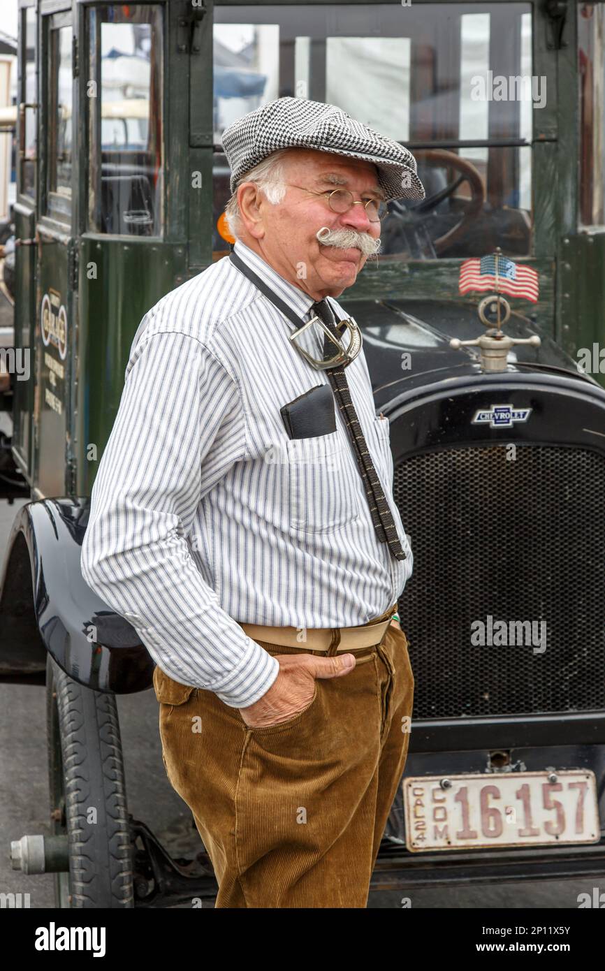 August 21, 2019: Ed Archer of Hayward CA in front of his Model T truck ...