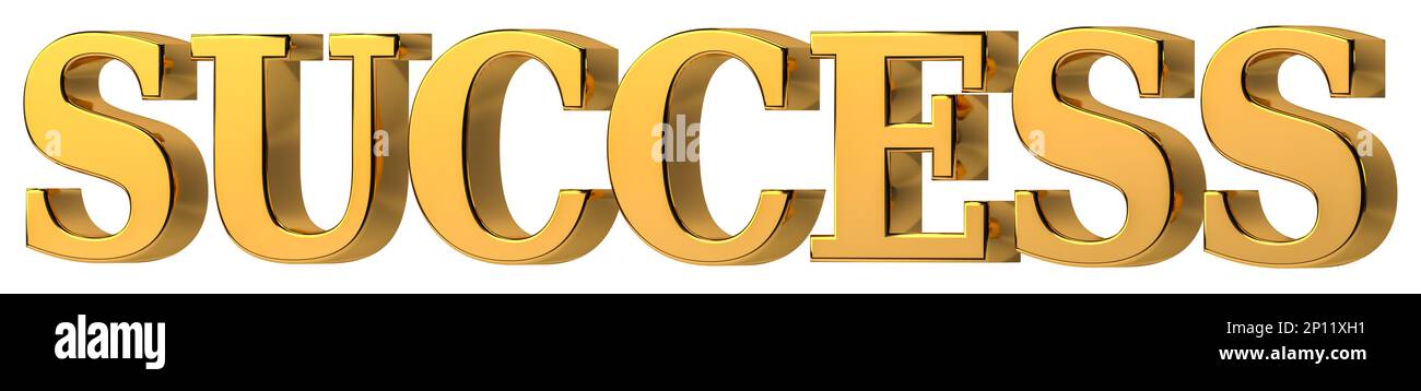 Gold word SUCCESS isolated. Successful concept Stock Photo - Alamy