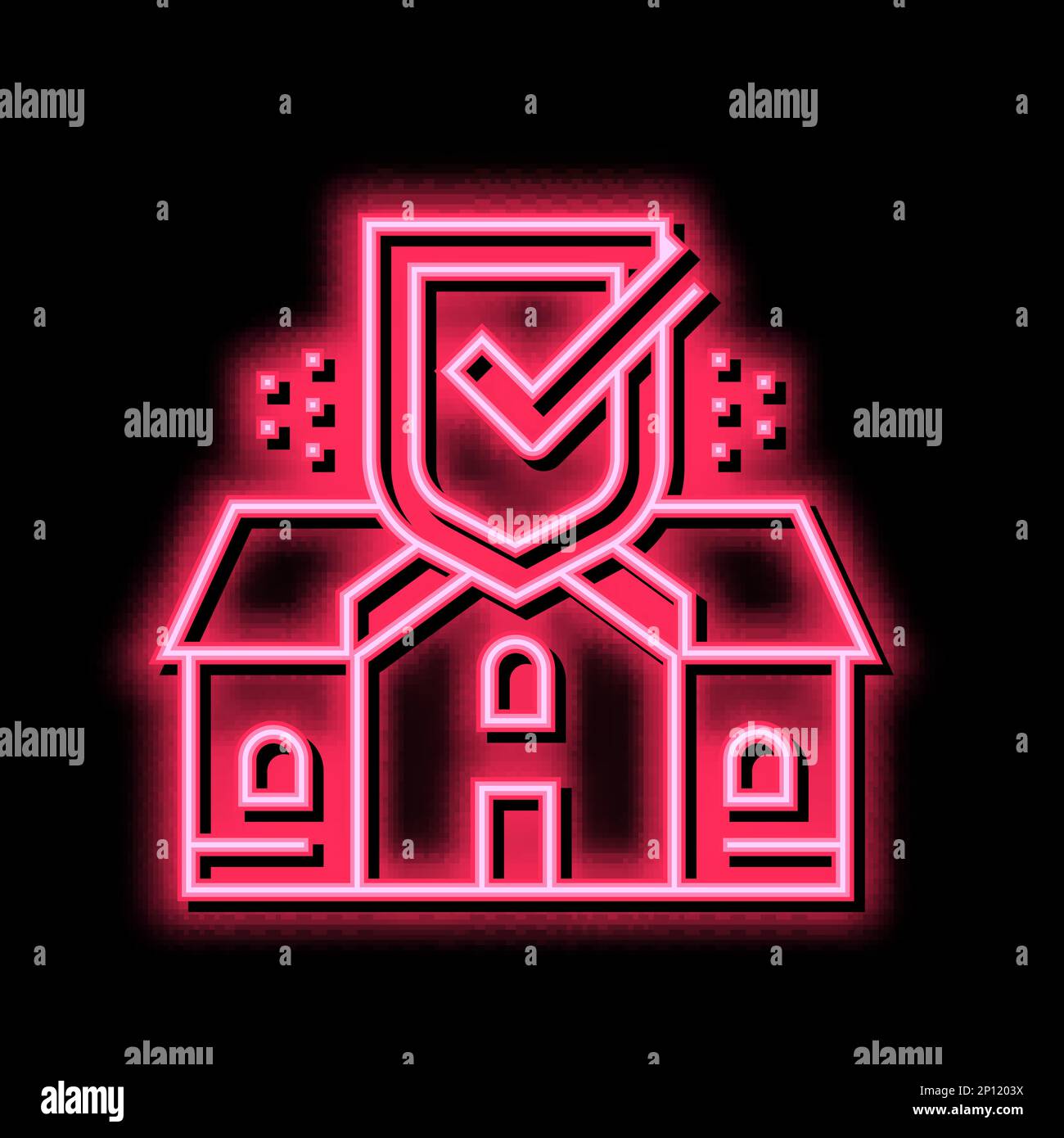 house security neon glow icon illustration Stock Vector Image & Art - Alamy
