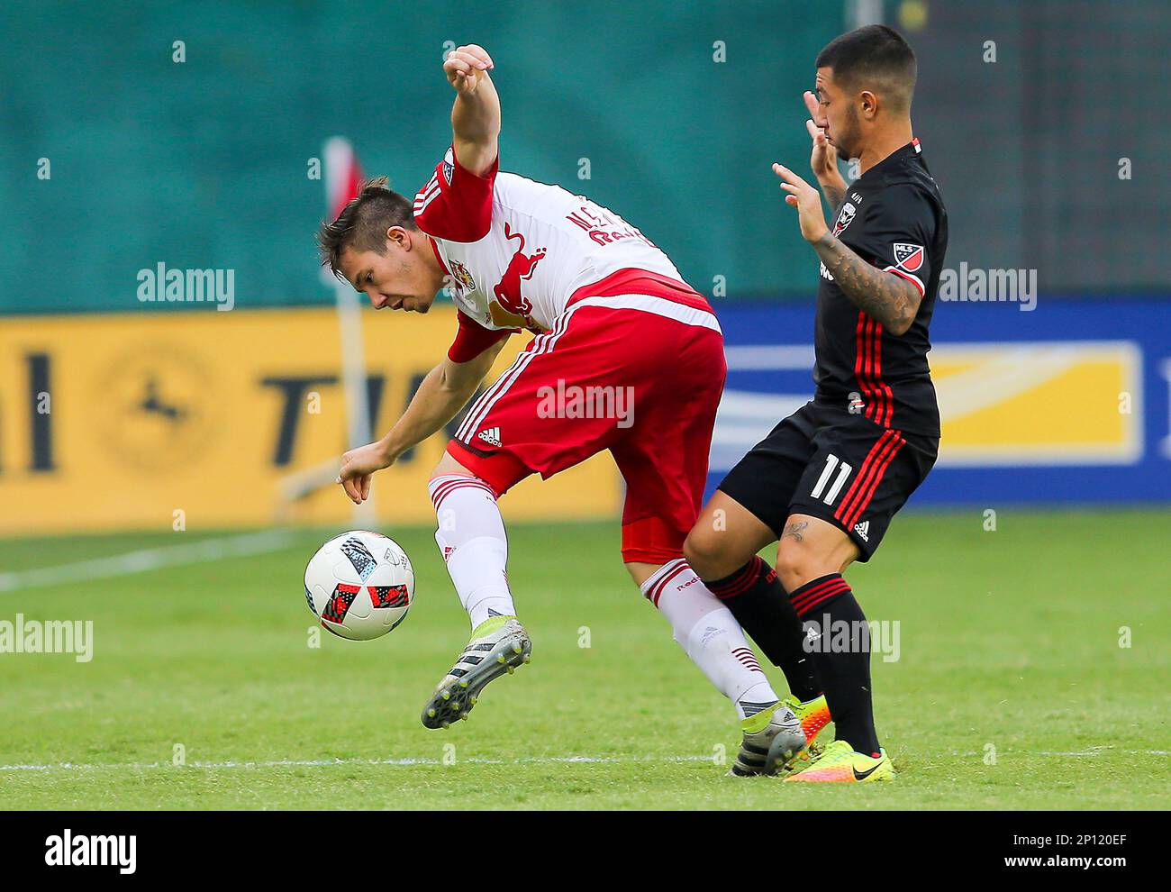 August 21 2016: New York Red Bulls midfielder Alex Muyl (19) moves the ...