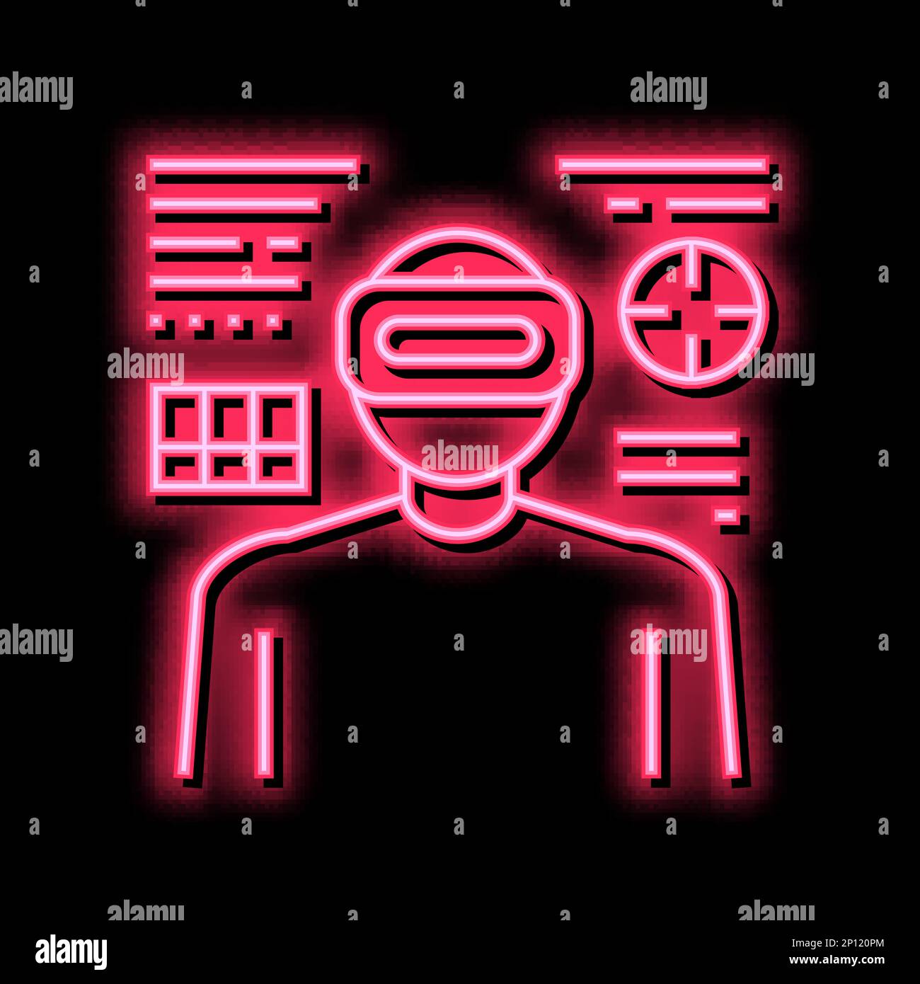 Neon ai brain chip Stock Vector Images - Alamy