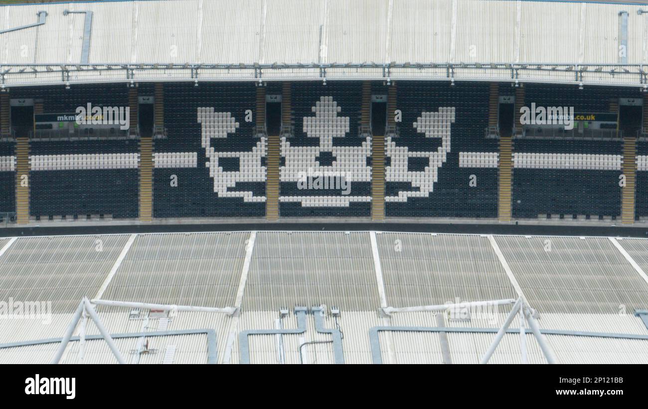 Logo in the seats at the MKM Stadium during the Sky Bet Championship ...