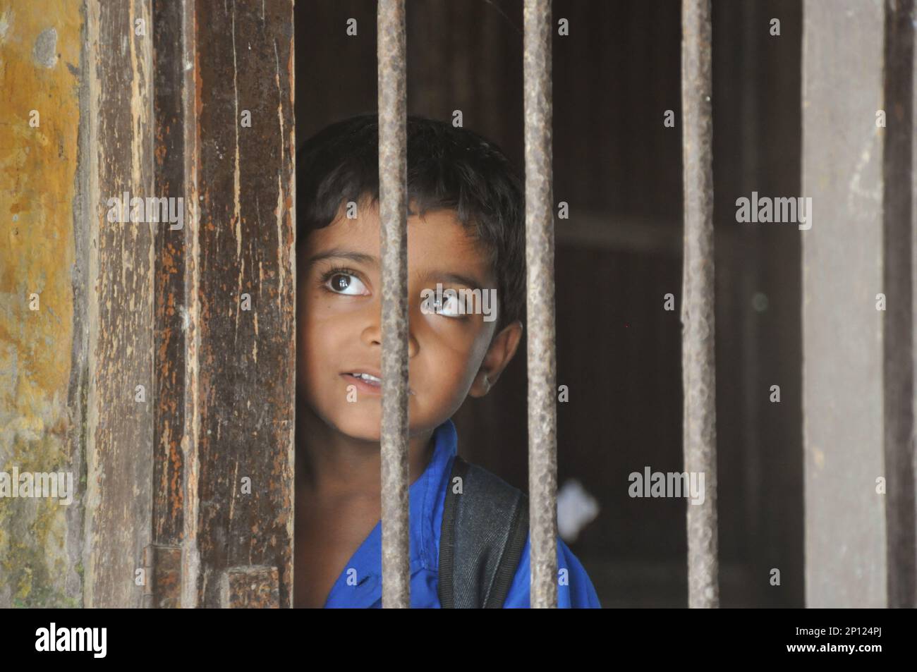 Picture of some under privileged poor innocent school boy Stock Photo ...