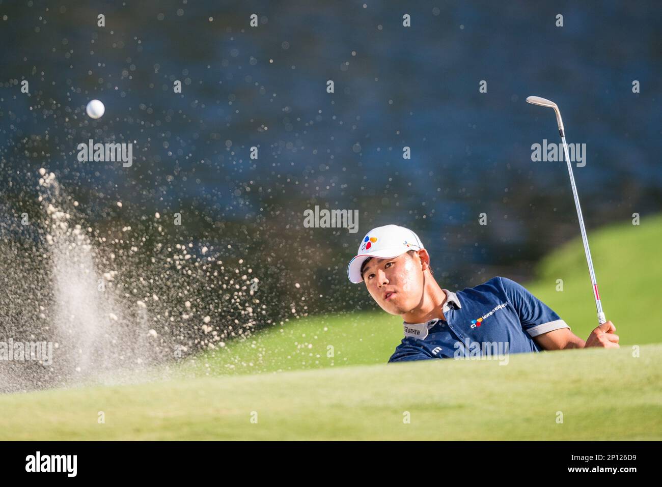 Golfer Si Woo Kim during the Wyndham Championship PGA Tour on Saturday ...