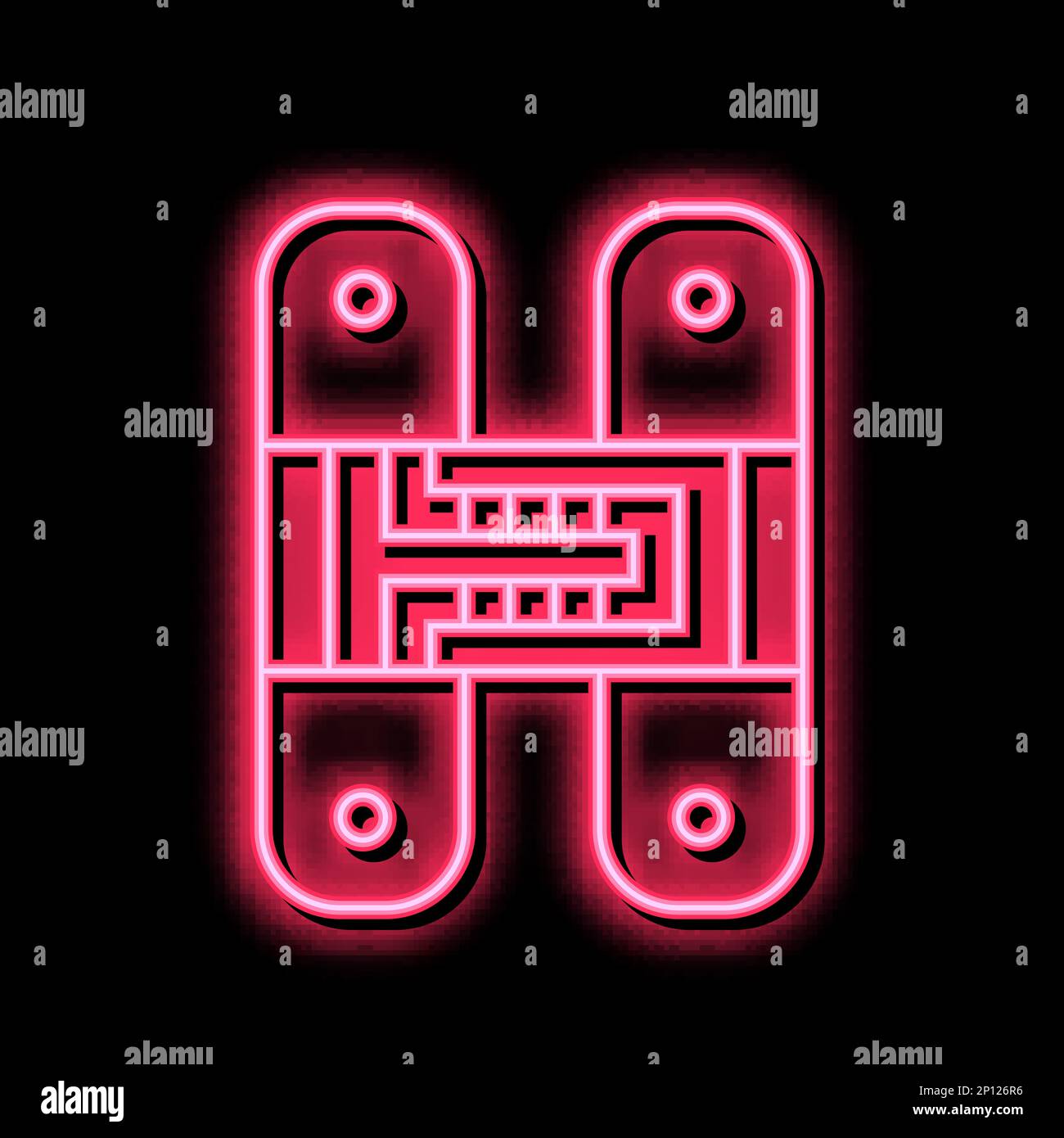 Hidden Hinges Neon Glow Icon Illustration Stock Vector Image And Art Alamy