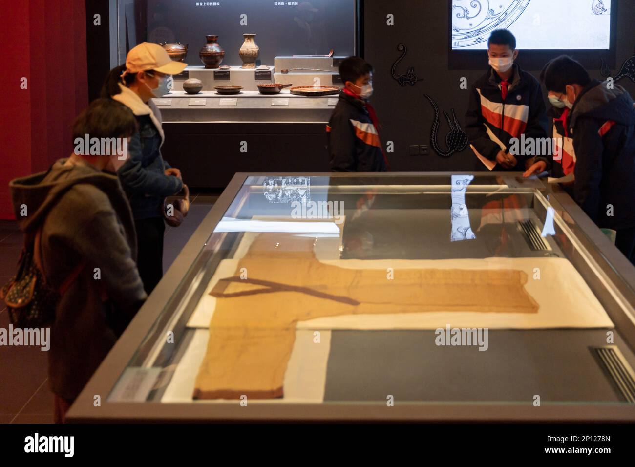 Shanghai, China. 3rd Mar, 2023. Visitors view a copy of the plain ...