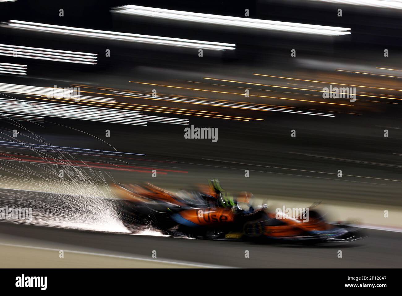 Lando Norris (GBR) McLaren MCL60 sends sparks flying. Formula One World ...