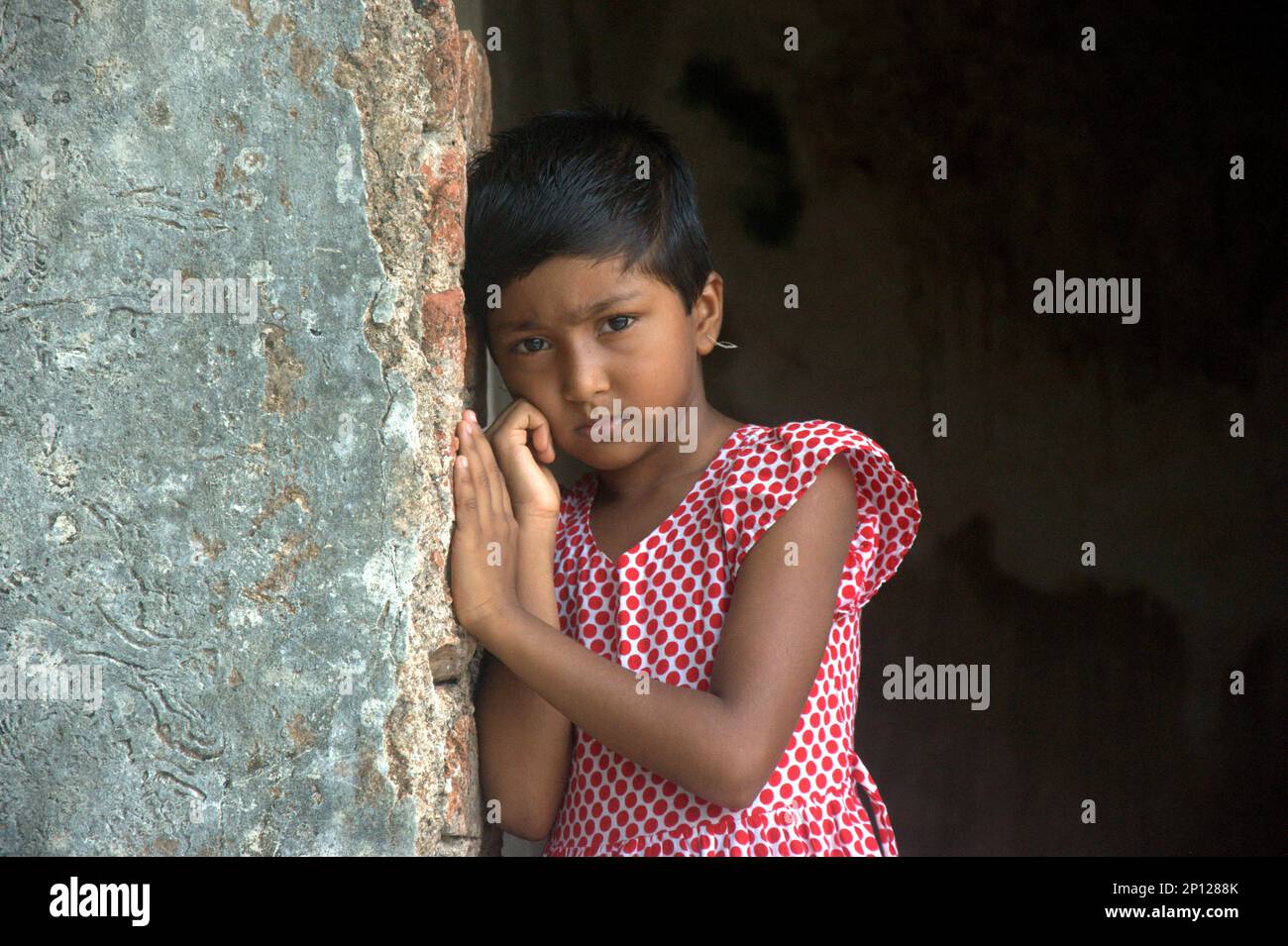 Picture of a vintage house and a poor girl in Faridpur, Bangladesh ...
