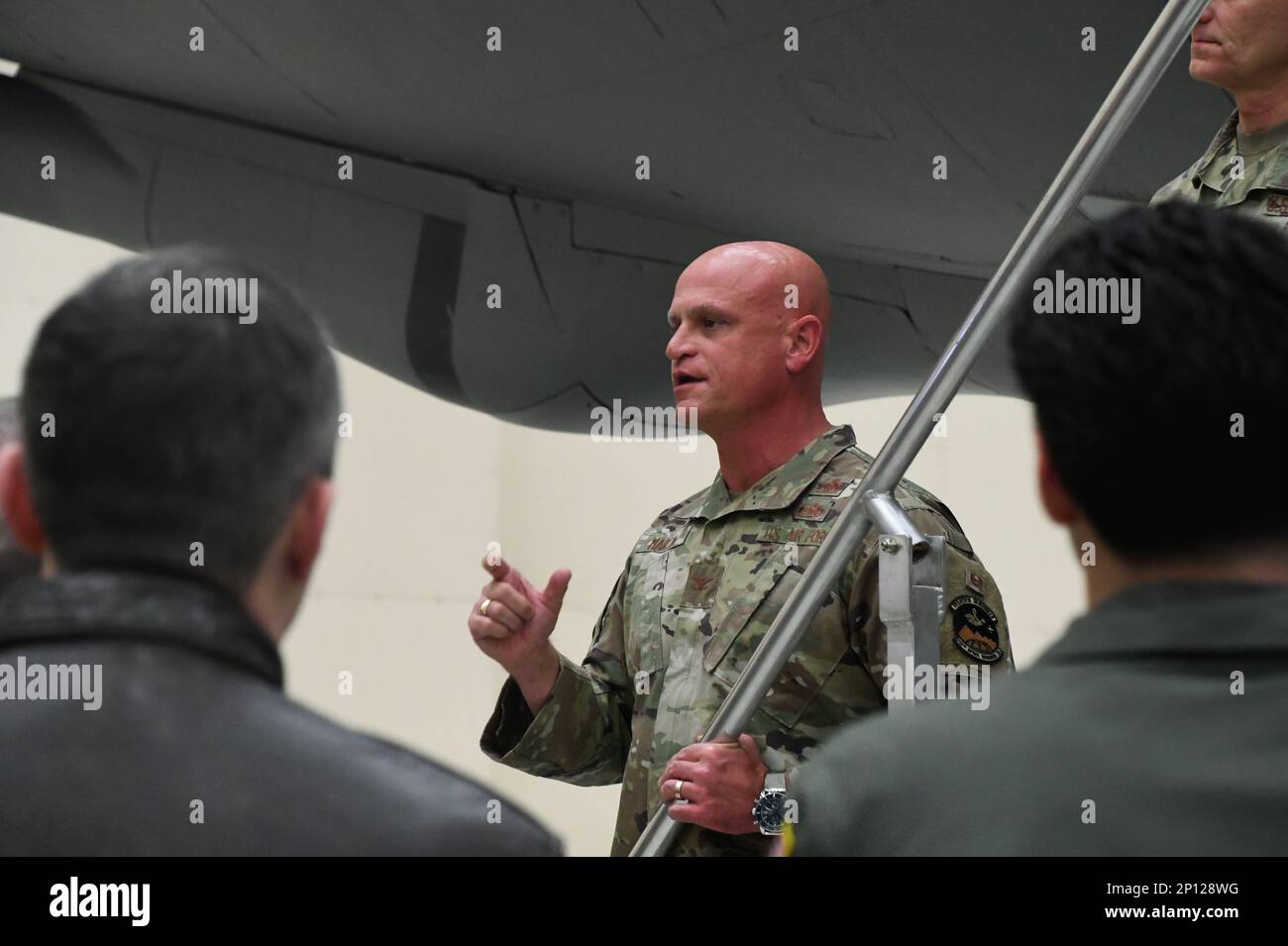 Col. Timothy Martin, Principal Deputy Director of the National Guard Bureau A4 speaks to members ...