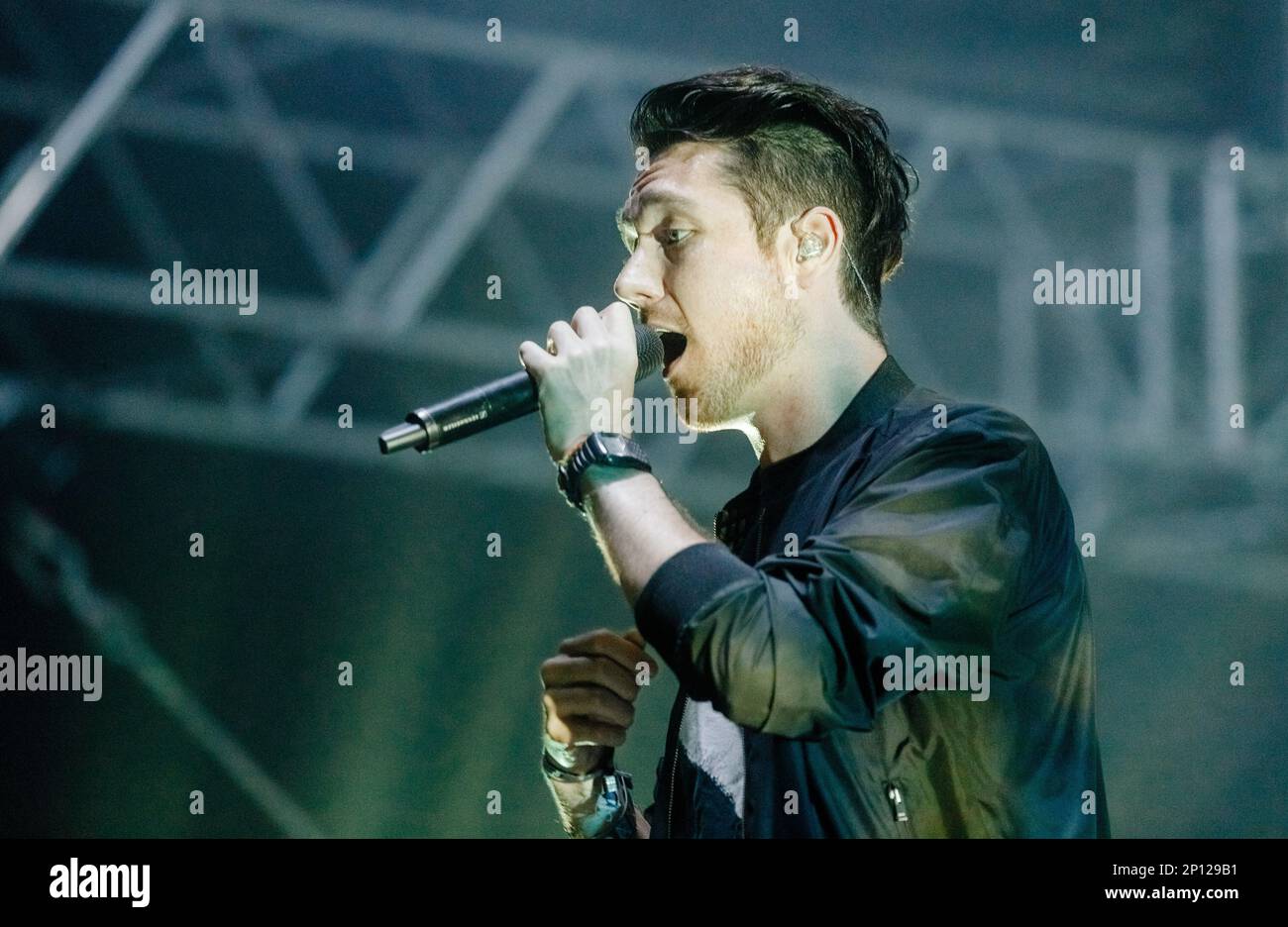 In this photo taken Friday, Aug. 19, Dan Smith, singer of the British ...