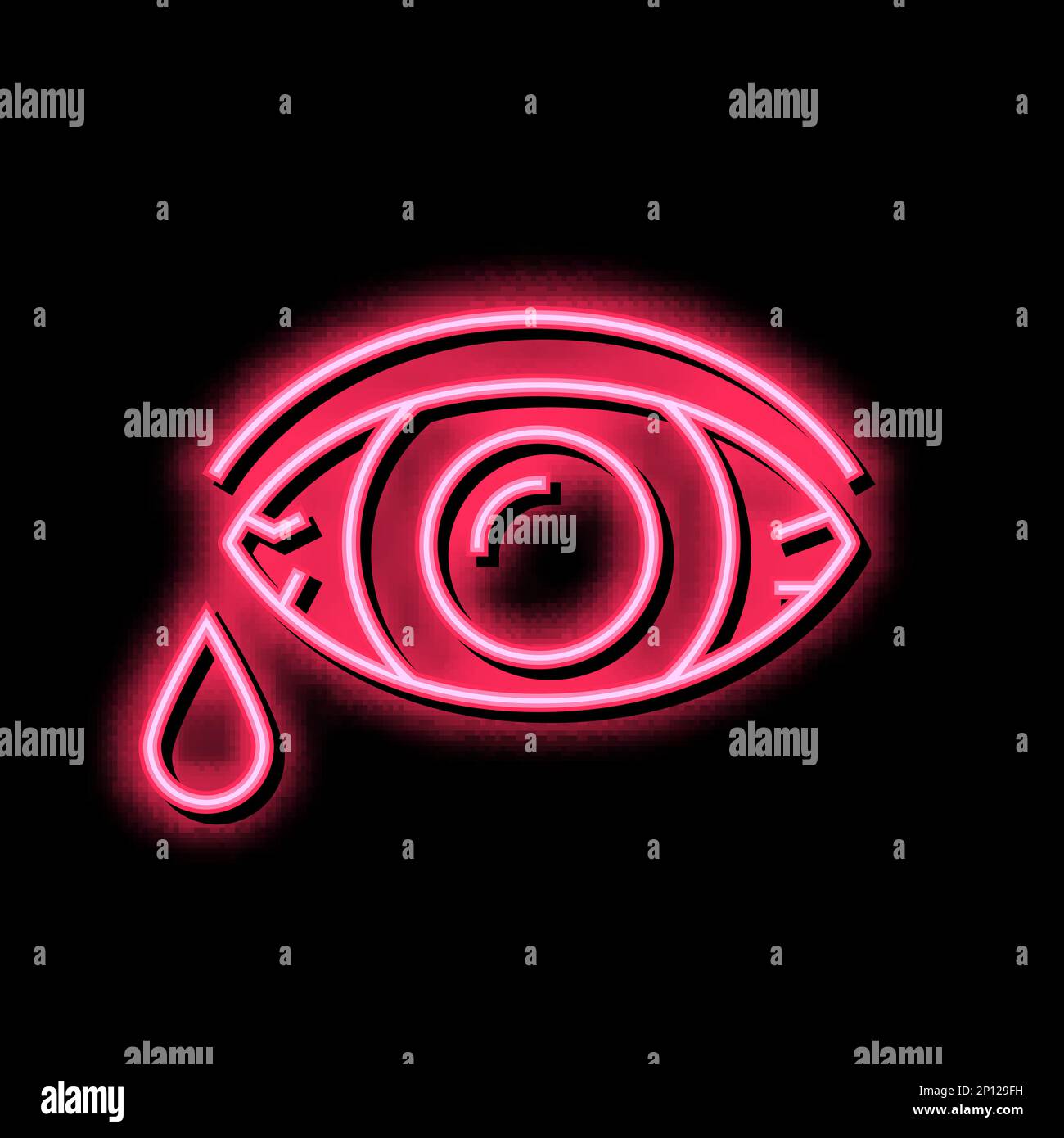 eye flowing tears neon glow icon illustration Stock Vector Image & Art ...