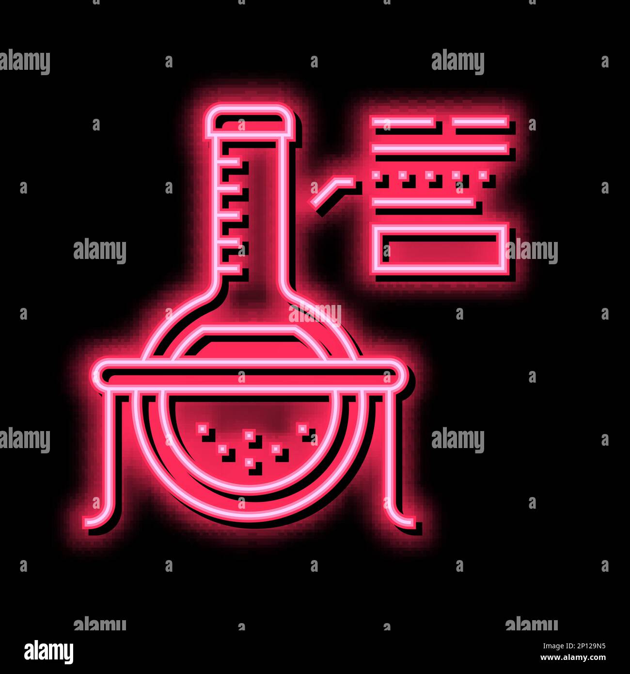 chemical liquid in bulb neon glow icon illustration Stock Vector Image ...