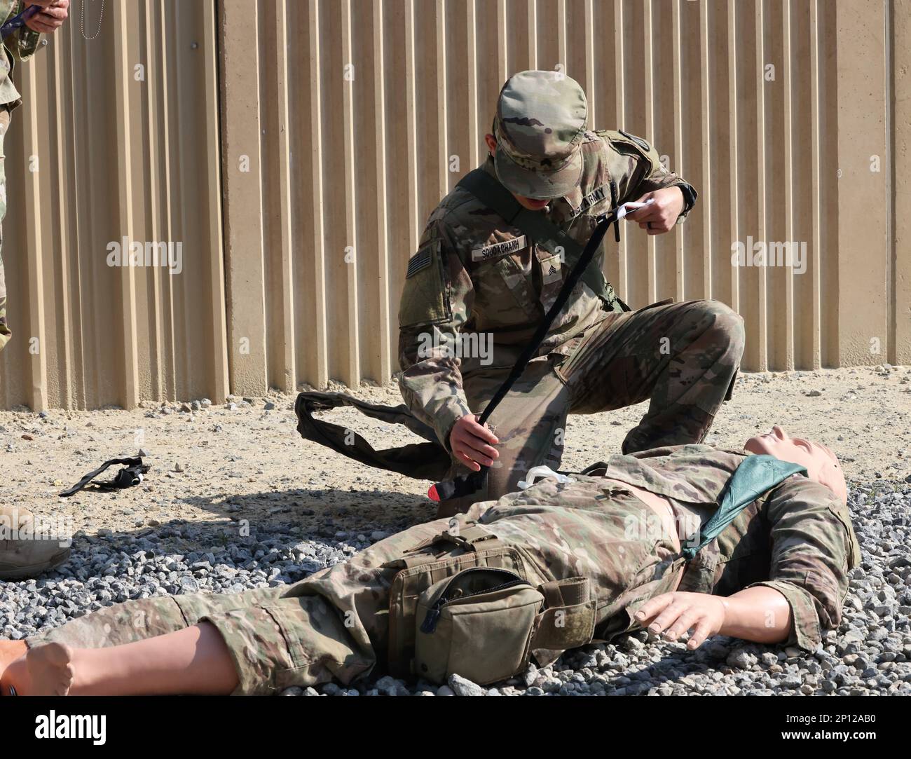 A cohort of new Combat Lifesavers receive CLS-TCCC training at Camp ...