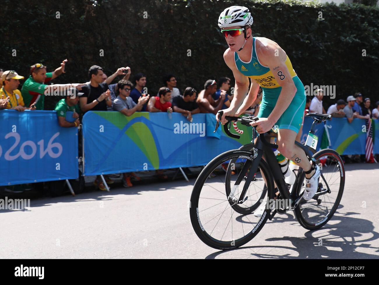Australia's Ryan Fisher competes in the men's triathlon near Fort ...