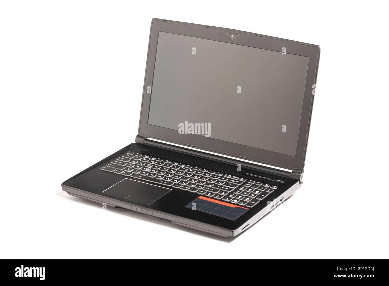 black gaming laptop modern design isolated on white background Stock ...