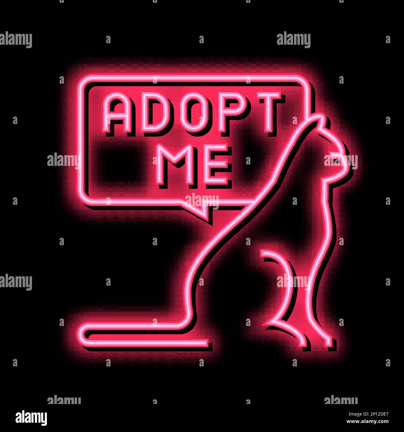 cat talk adopt me neon glow icon illustration Stock Vector Image & Art ...