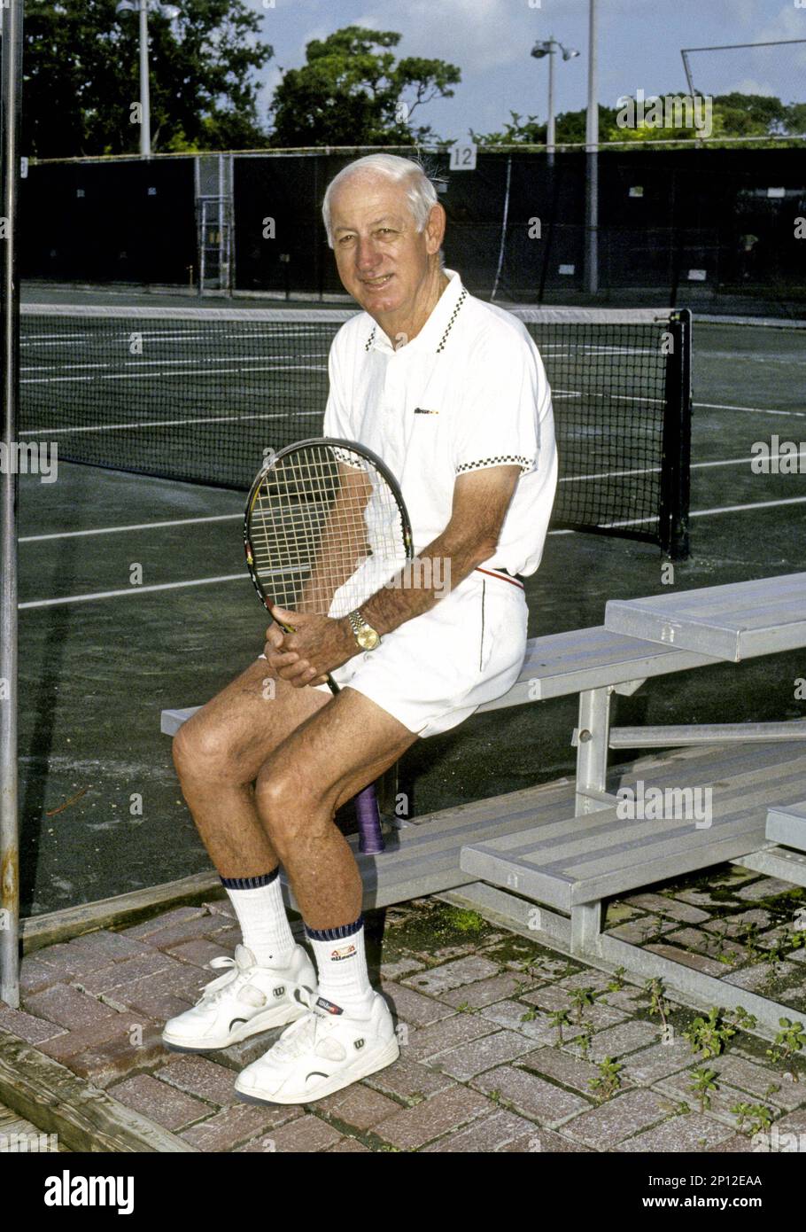 Jim Evert, father of Chris Evert, poses in Sunrise Park, Hollywood, Fla ...