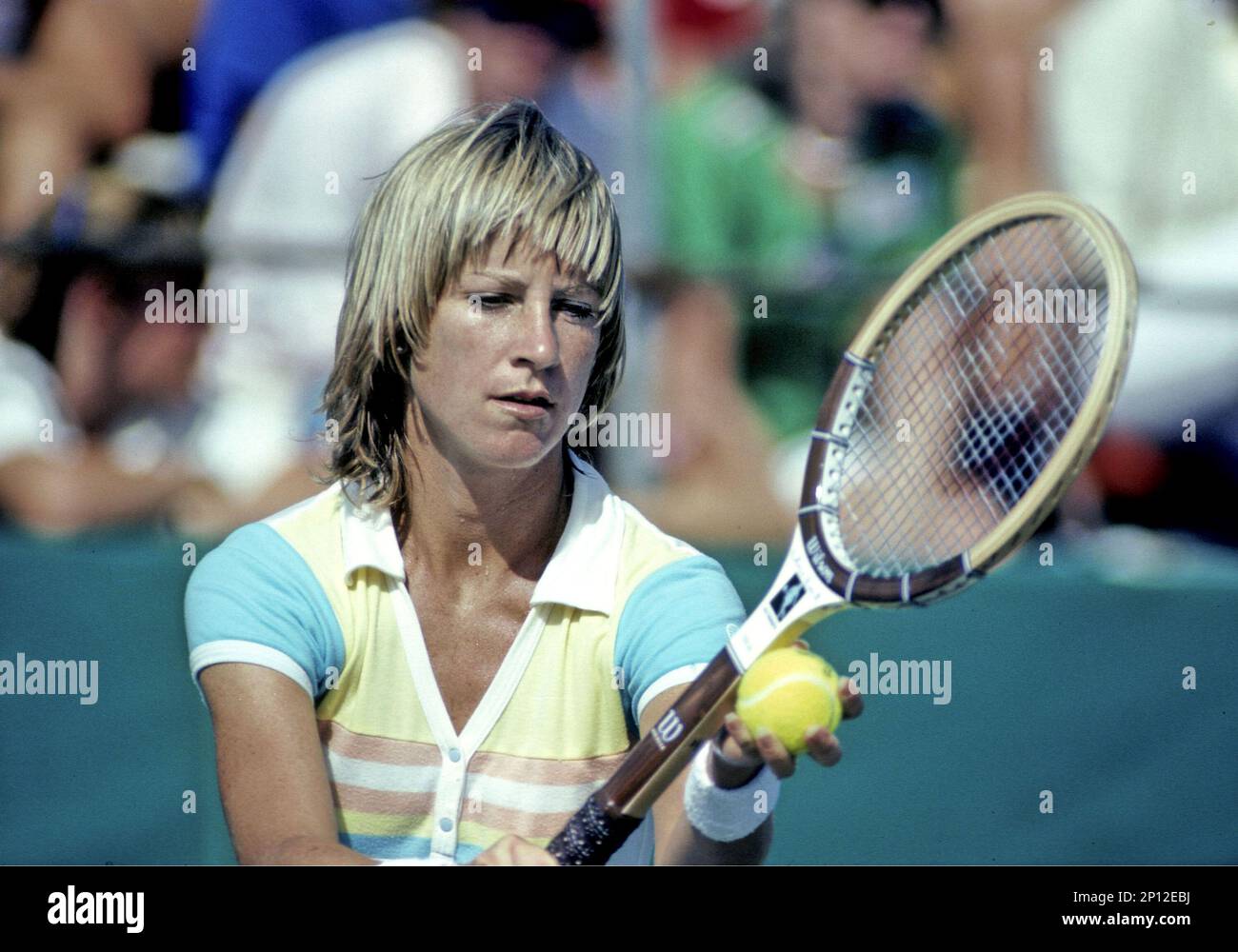 Chris Evert competes in the 1980 Lipton Players Championship tennis ...
