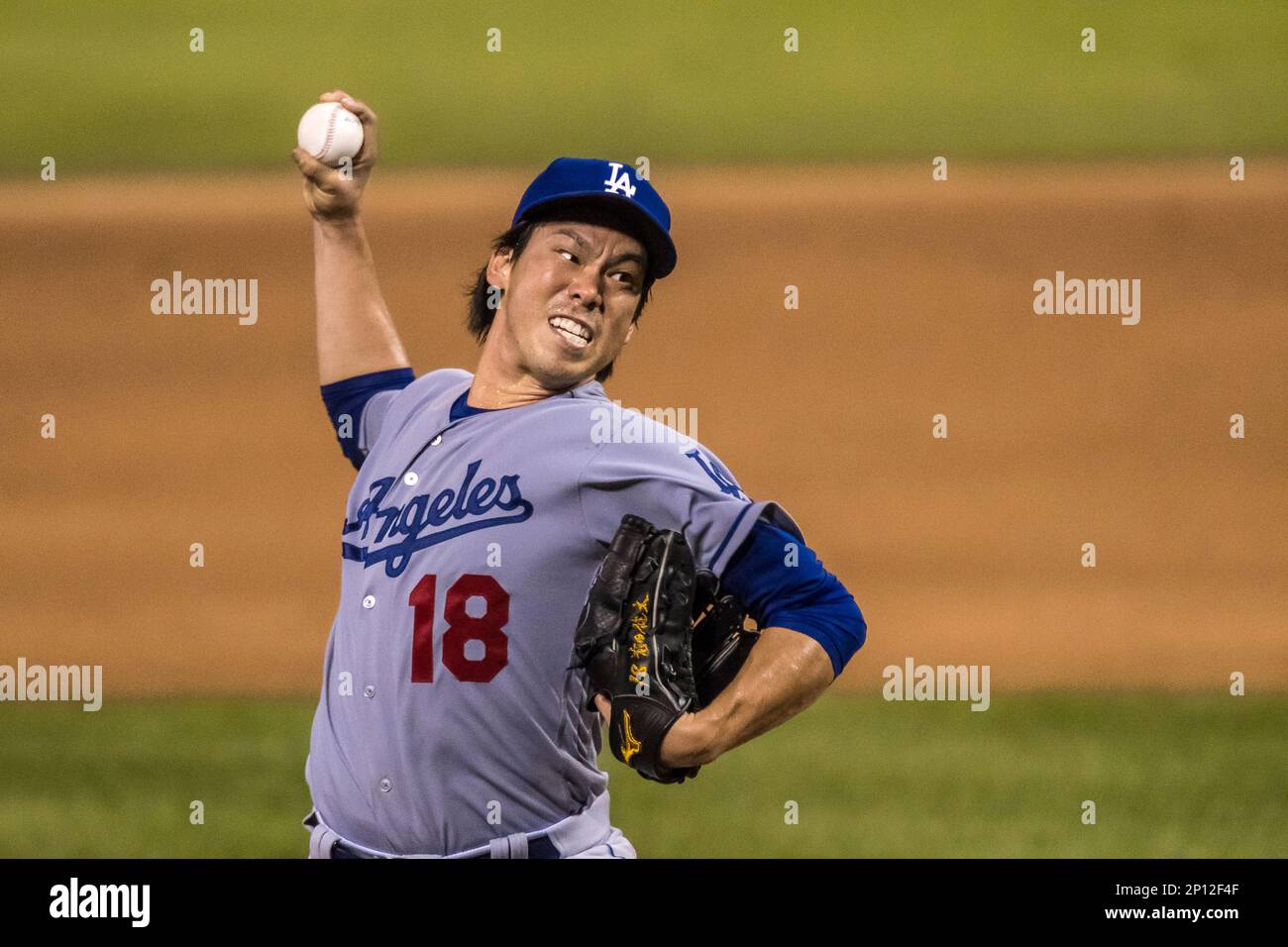 16 August 2016: Los Angeles Dodgers starting pitcher Kenta Maeda (18 ...