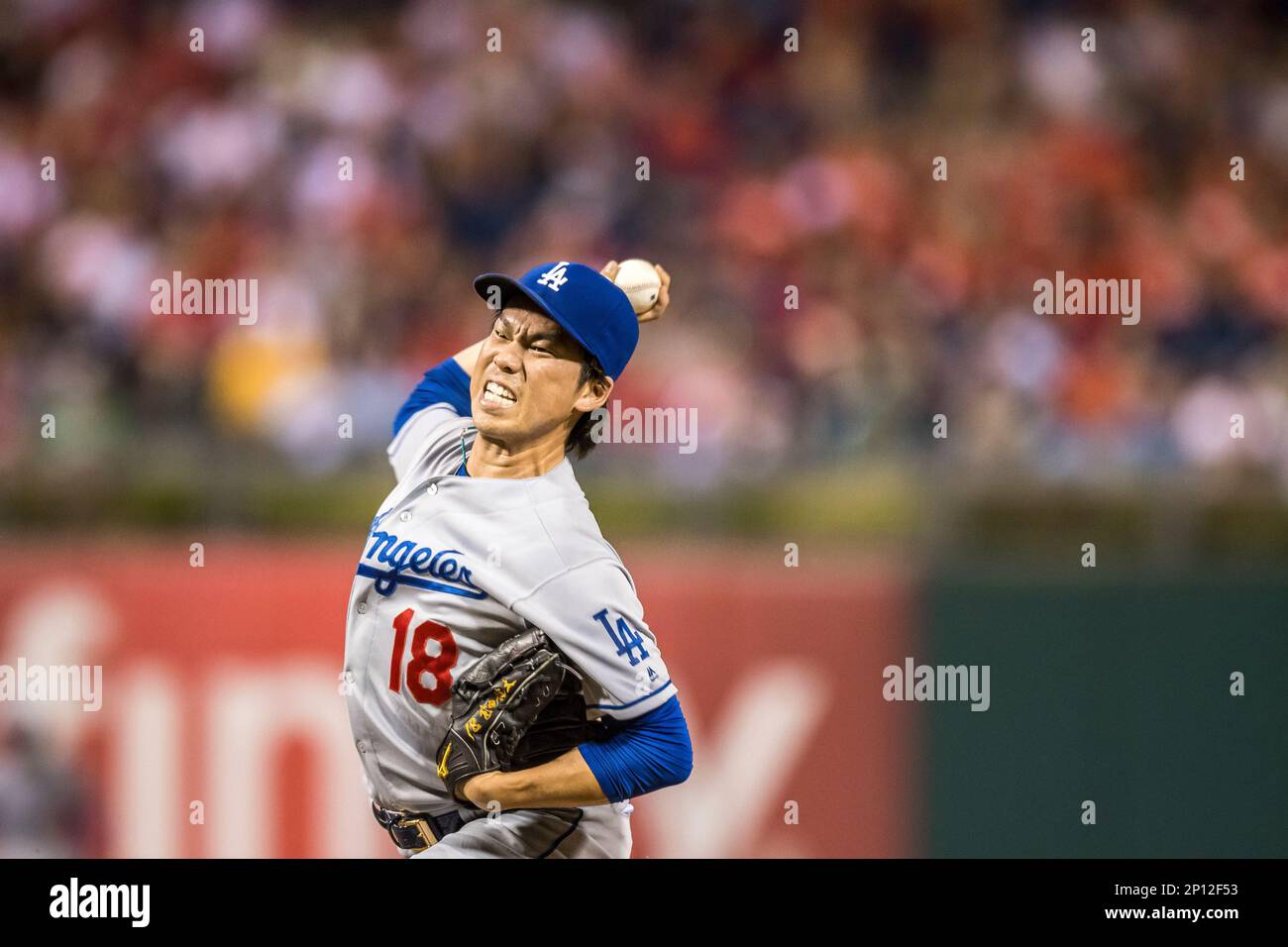 16 August 2016: Los Angeles Dodgers starting pitcher Kenta Maeda (18 ...