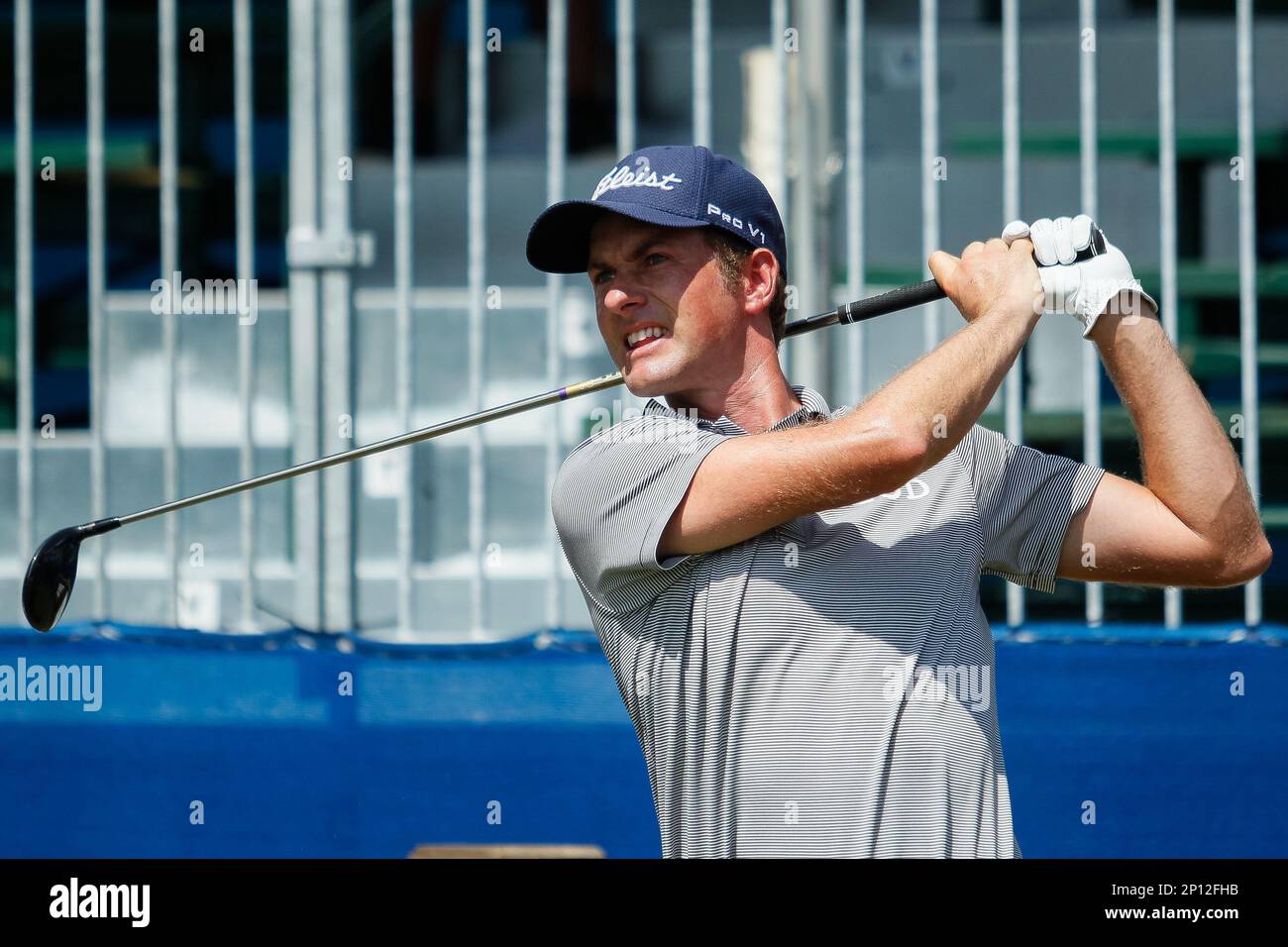 August 17, 2016: Webb Simpson on the first tee during the Louis DeJoy ...