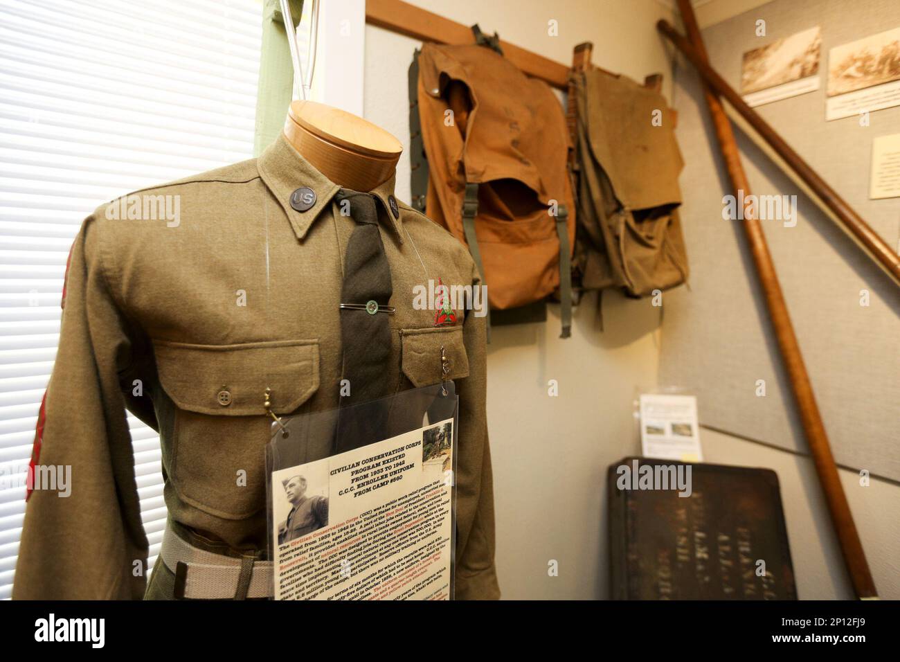 A Civilian Conservation Corps enrollee uniform from the 1930s is on ...