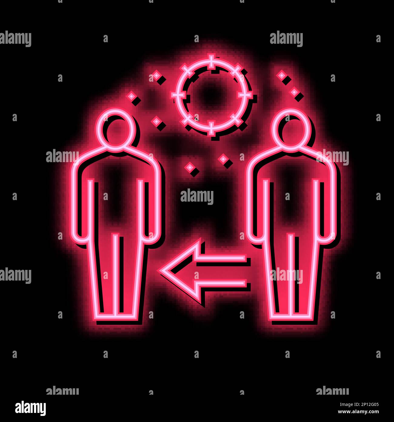 safe distance human neon glow icon illustration Stock Vector Image ...