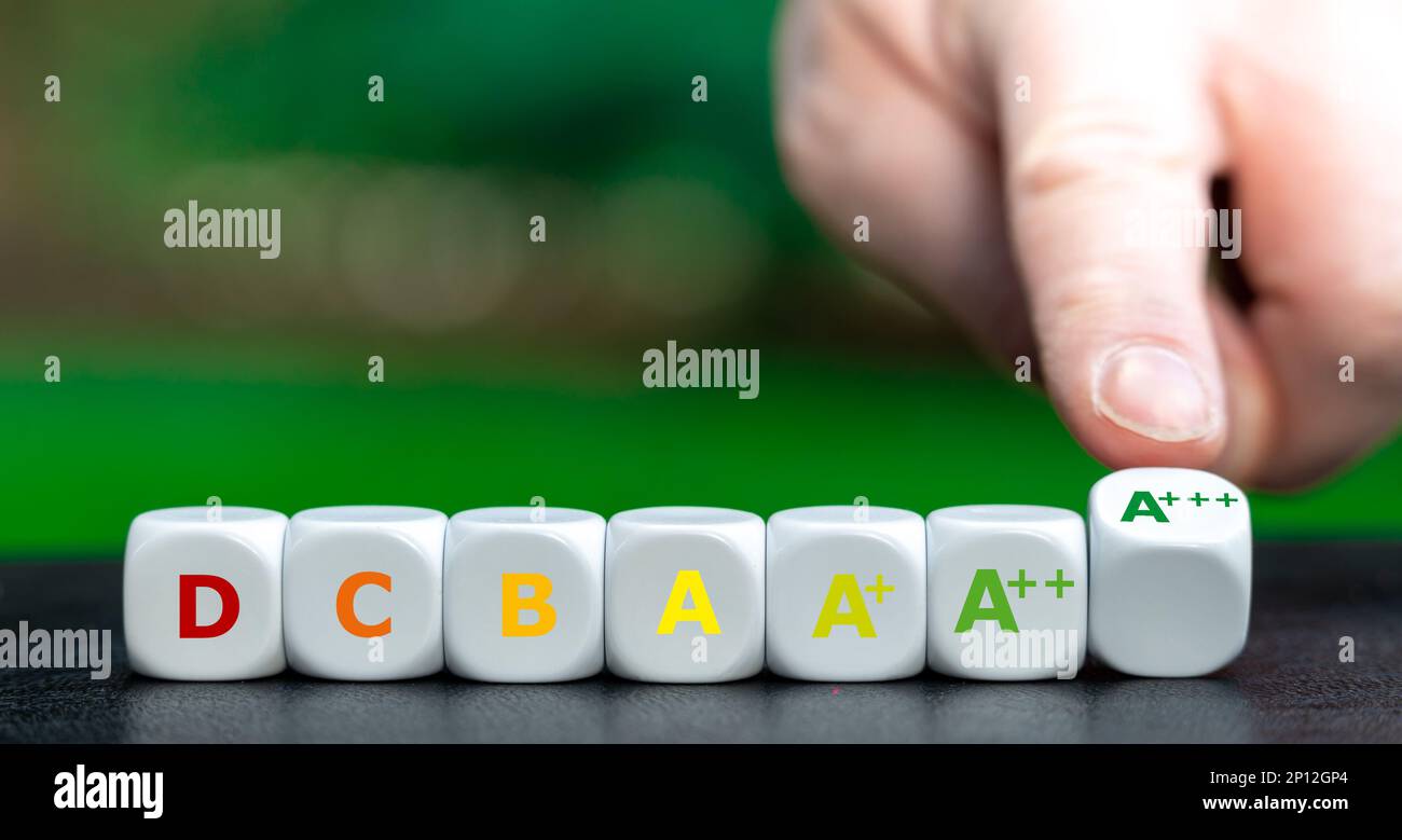 Symbol for the European Union energy label. Cubes form the energy ...