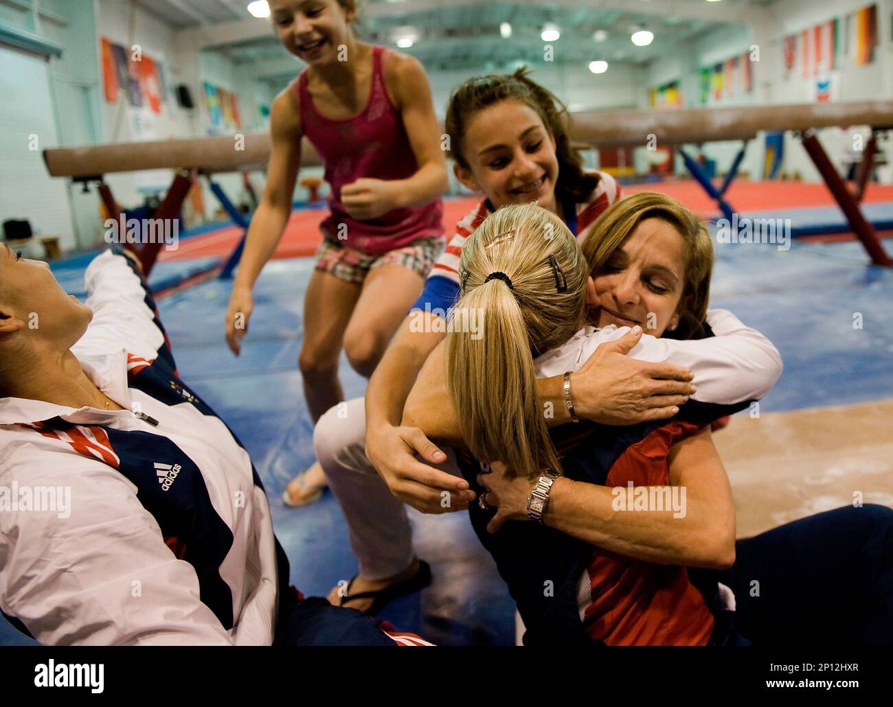 This July 19, 2008, photo shows Mary Lou Retton, right, and her ...