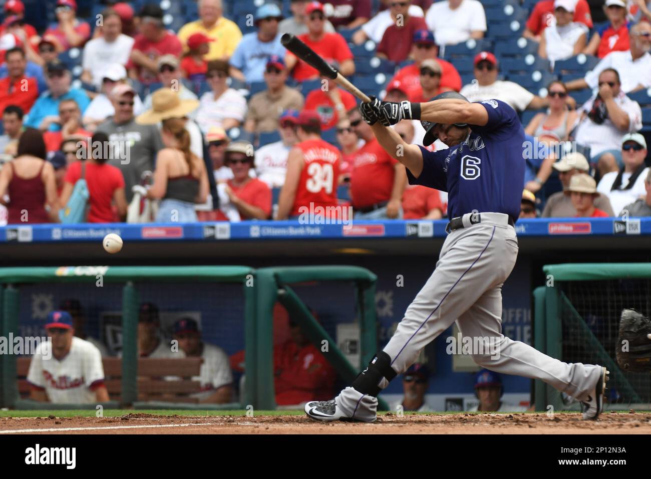 August 14, 2016: Colorado Rockies Outfield Ryan Raburn (6) [4505] at ...