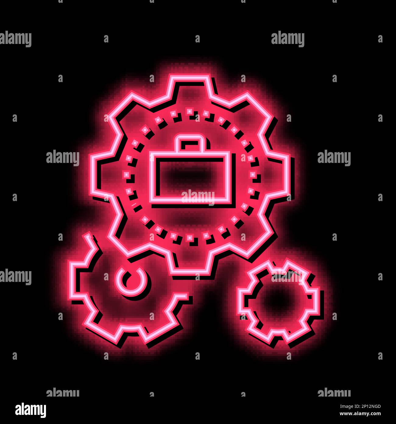 mechanical gears neon glow icon illustration Stock Vector Image & Art ...