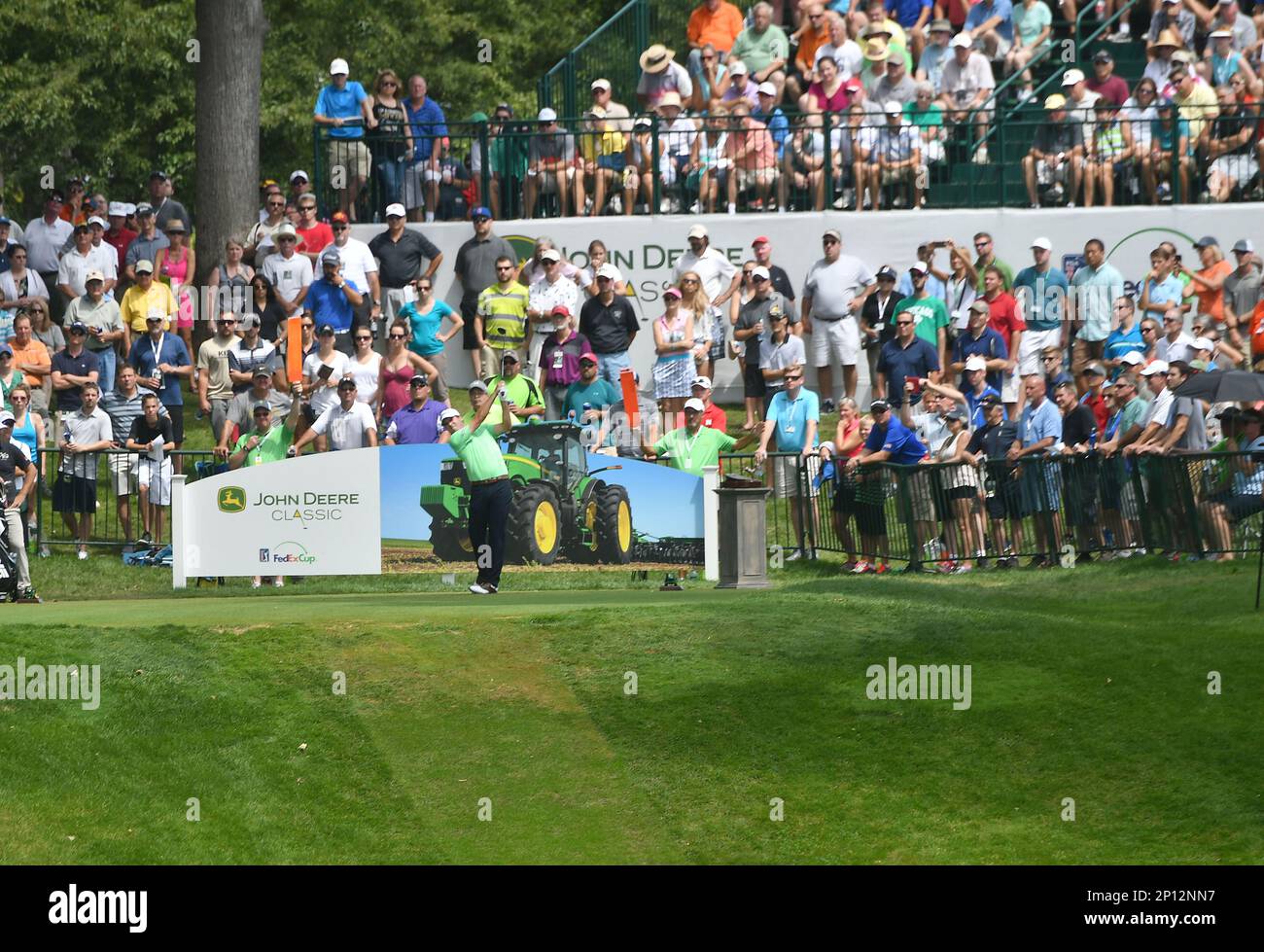 14 AUG 2016: Golfer Ben Martin, the leader after three rounds, tees off ...