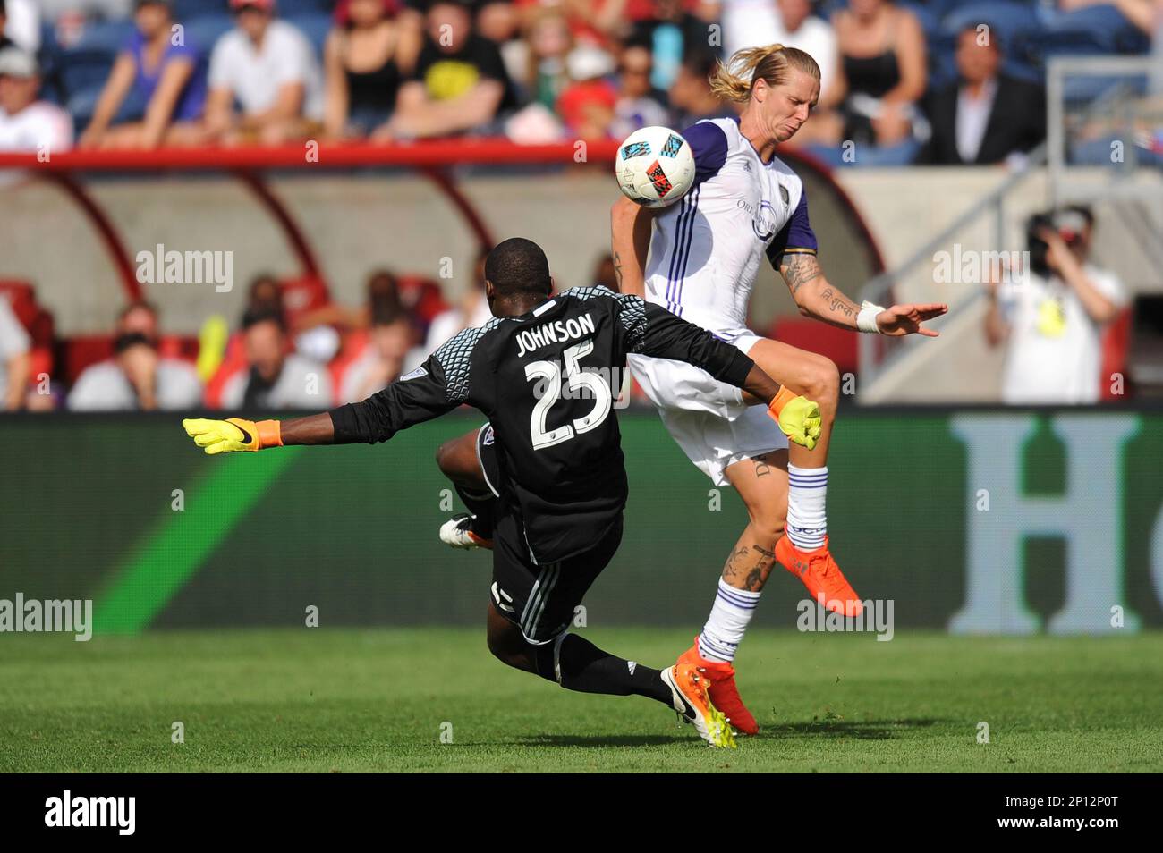 14 August 2016: Orlando City FC midfielder Brek Shea (20) attempts a ...