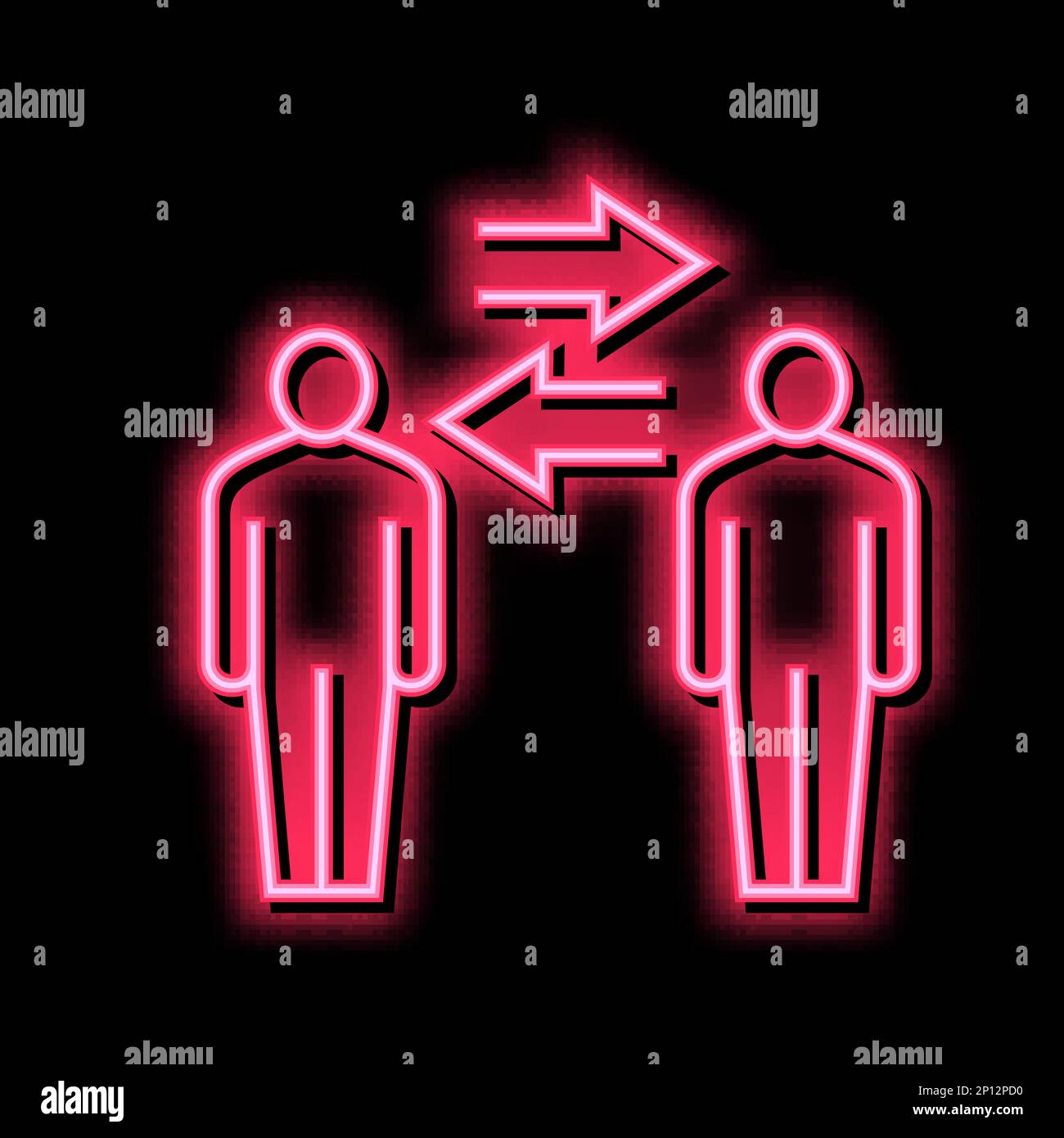 human communication neon glow icon illustration Stock Vector Image ...